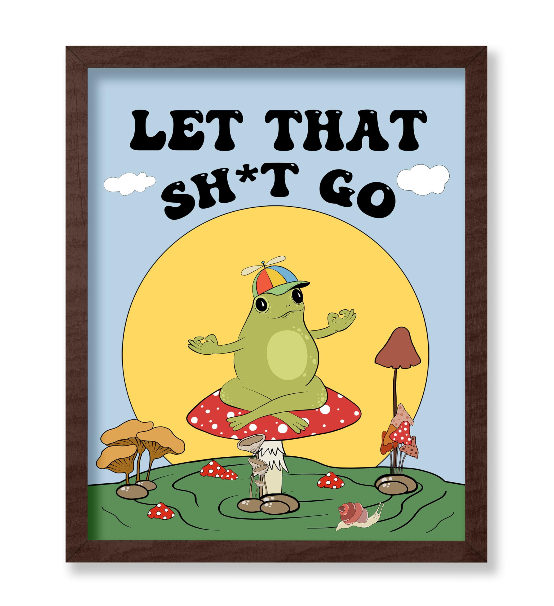 Poster Master Let That Shit Go Poster - Retro Frog Print - Mushroom Art ...
