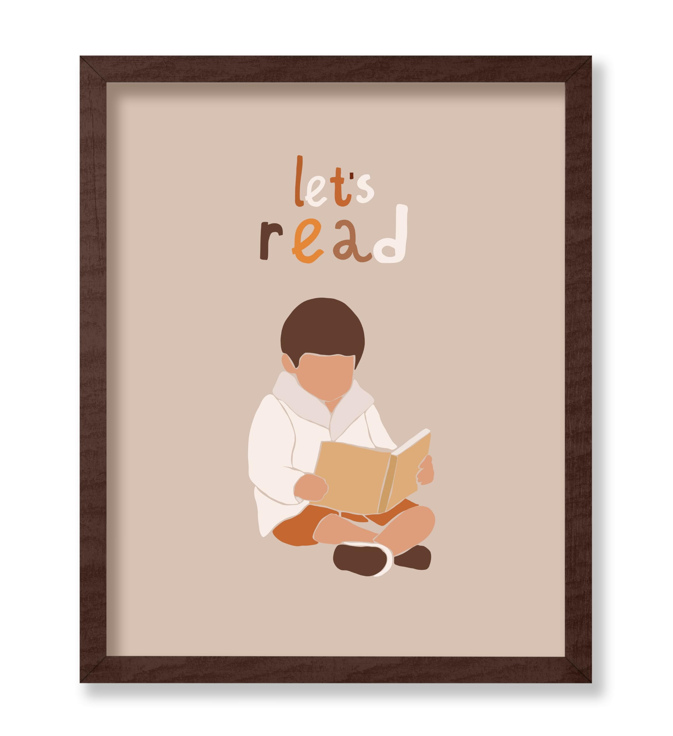 Poster Master Let's Read Poster - Retro Child Reading A Book Print ...