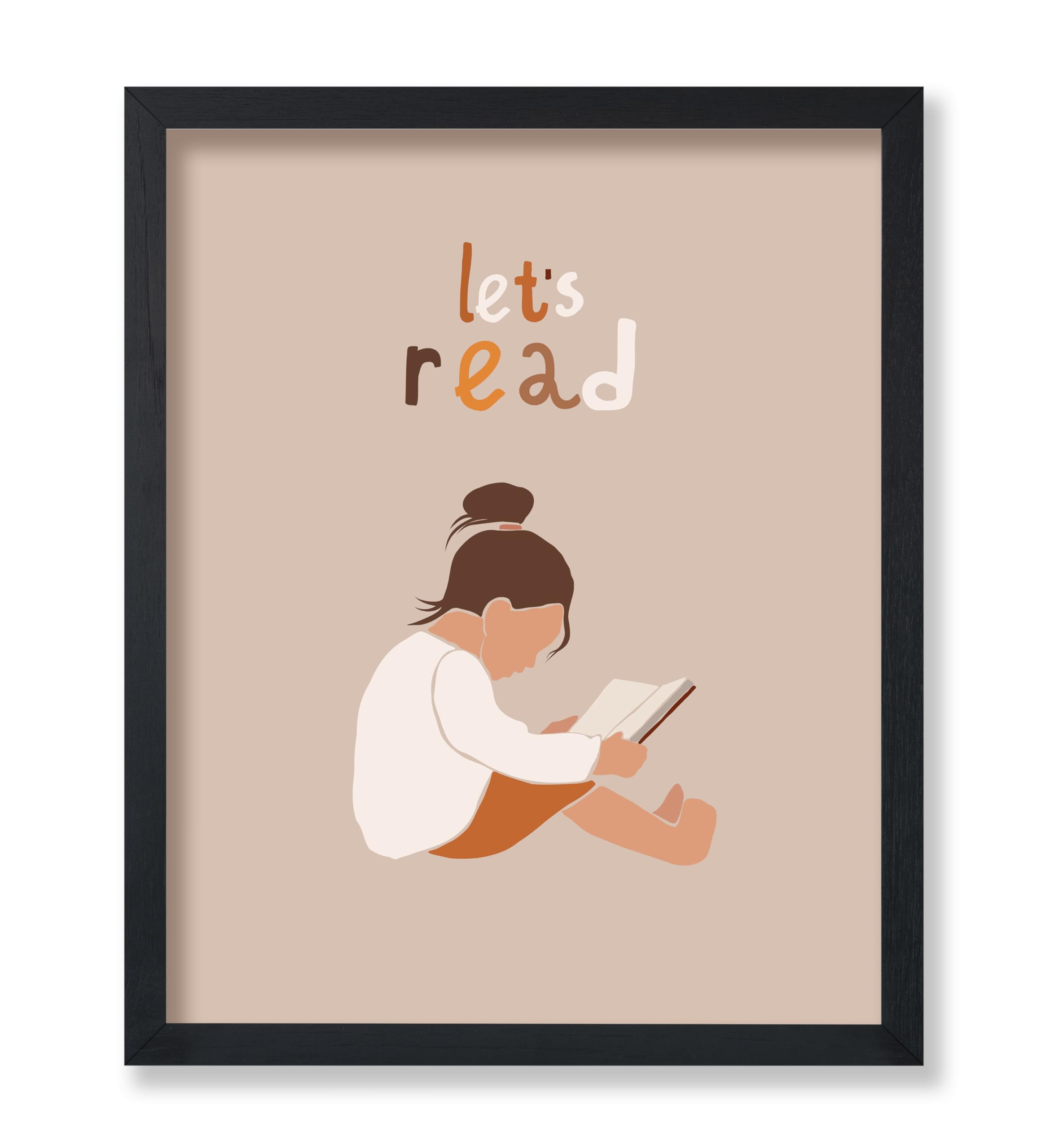 Poster Master Let's Read Poster - Retro Little Girl Reading Print ...