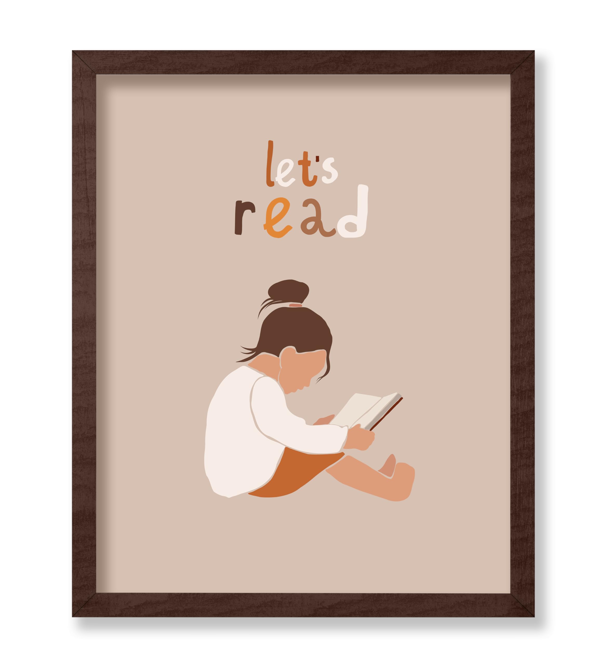 Poster Master Let's Read Poster - Retro Little Girl Reading Print ...