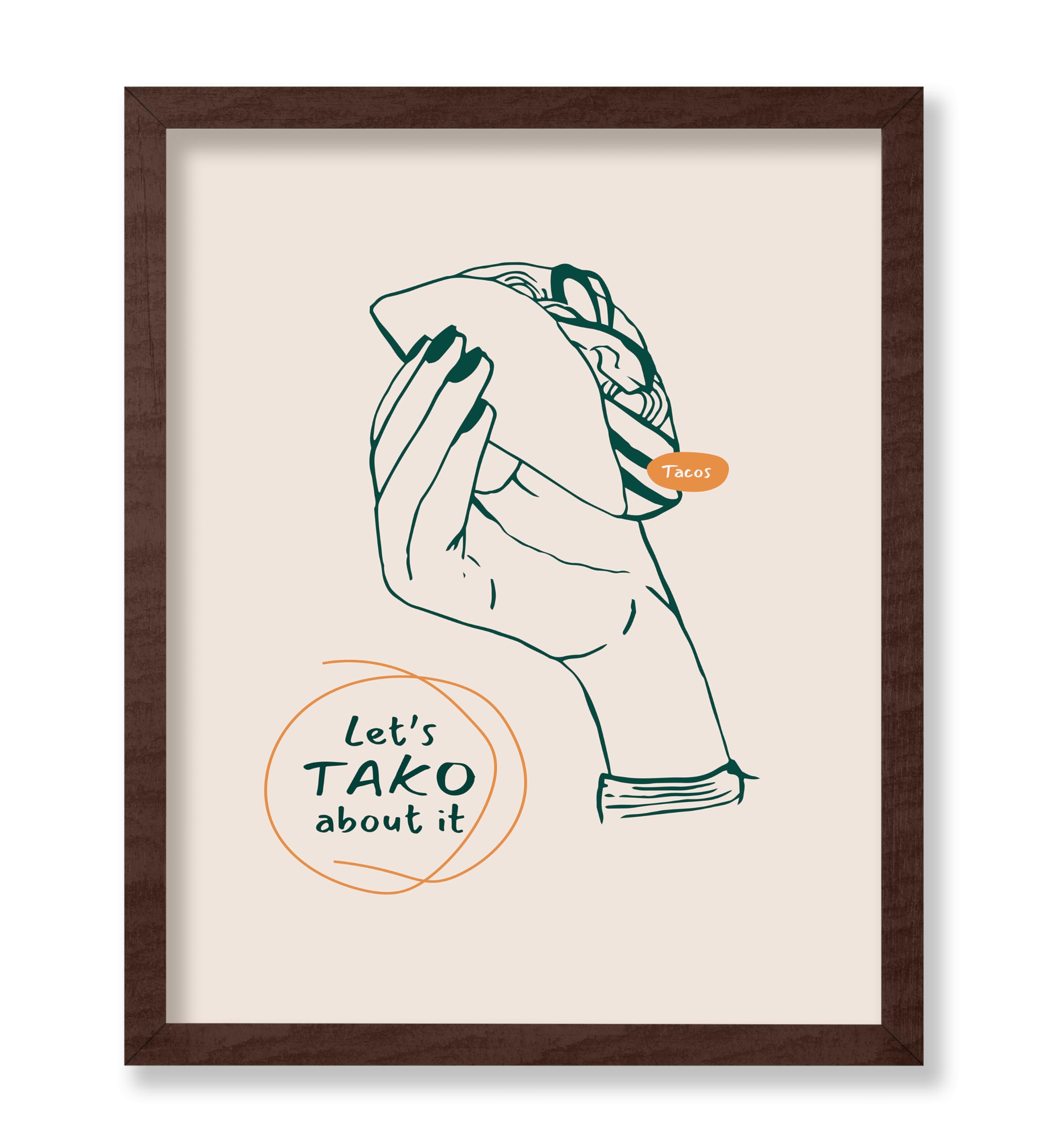 Poster Master Let's Tako About It Poster - Retro Tacos Print - Hand Art ...