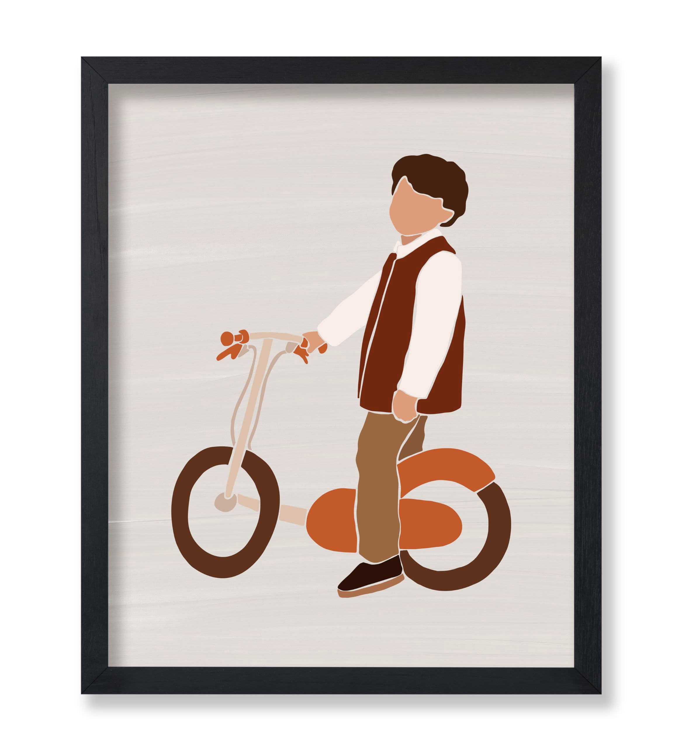 Poster Master Little Boy And Bicycle Poster - Retro Faceless Print ...