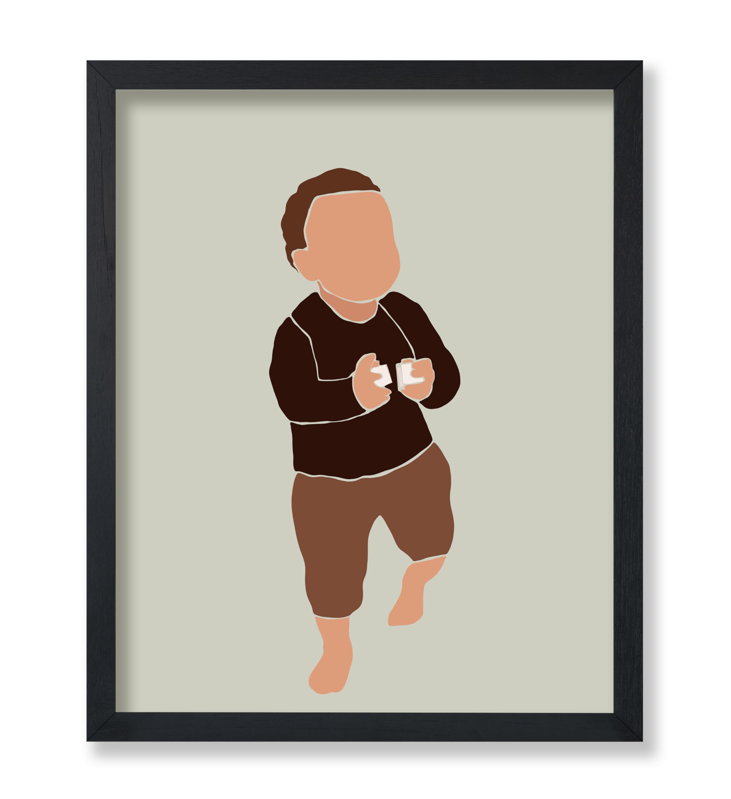 Poster Master Little Boy Poster - Retro Faceless Child With Blocks ...