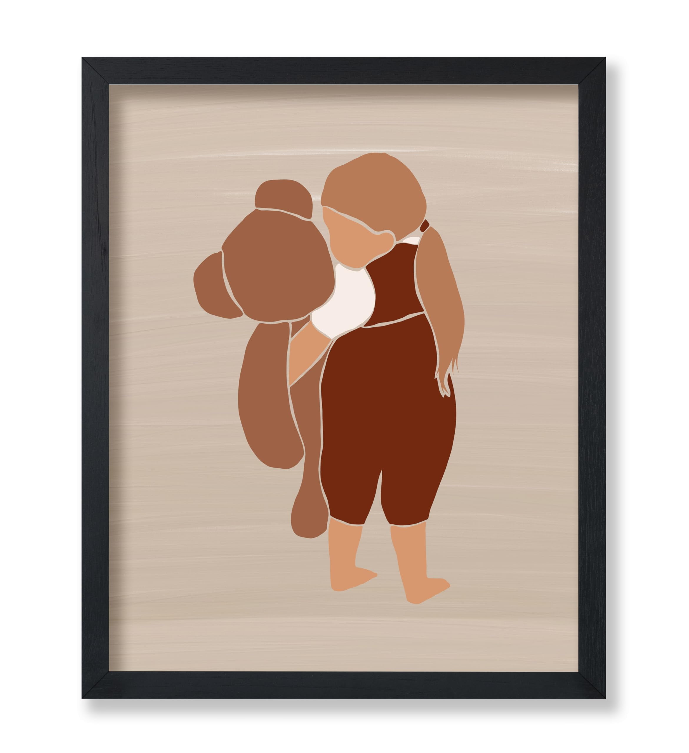 Poster Master Little Girl Poster - Retro Teddy Bear Print - Plushie Art ...