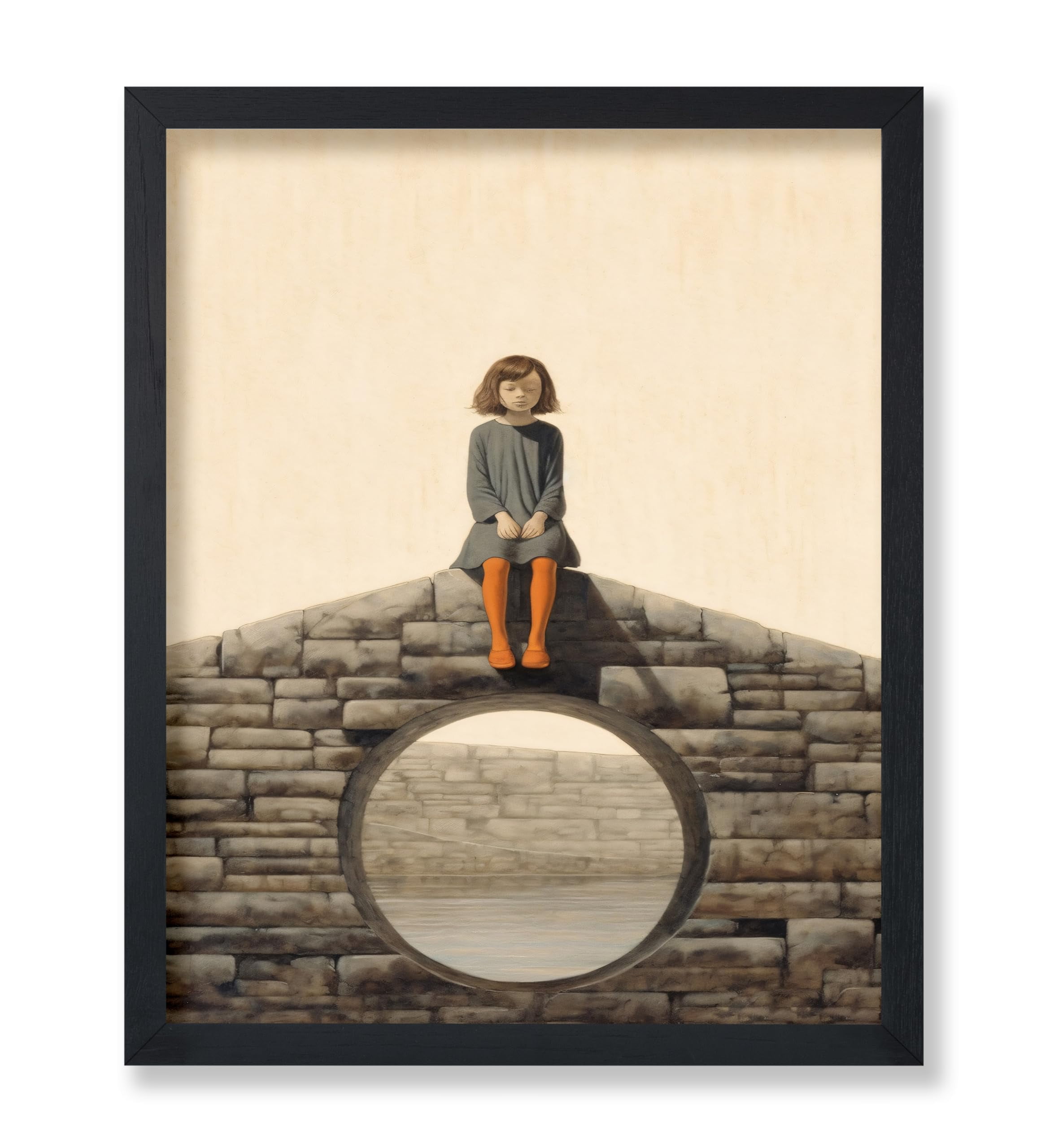 Poster Master Little Girl on Wall Poster - Contemplative Moment Print ...
