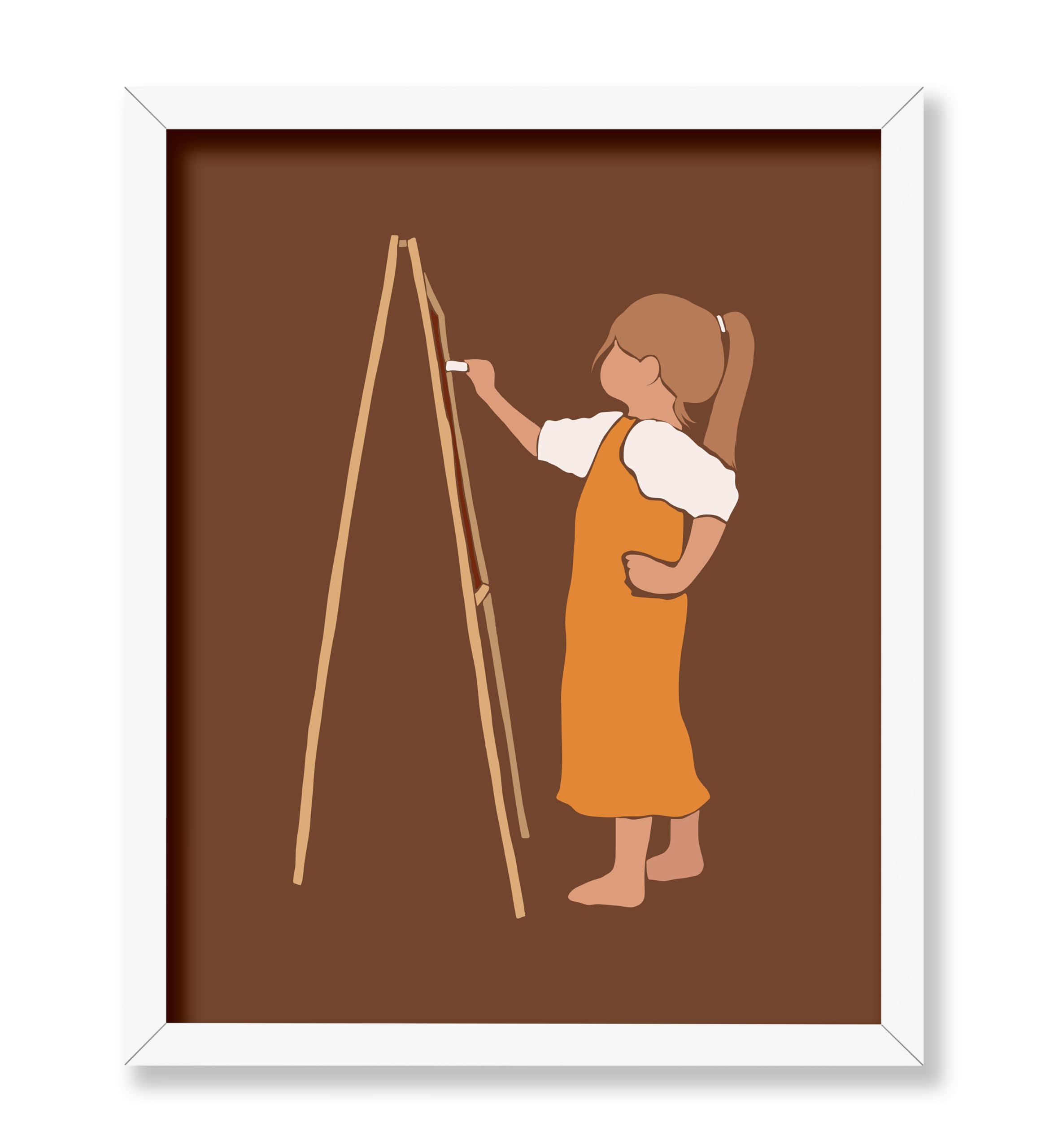 Poster Master Little Girl Writing On Board Poster - Retro Faceless ...