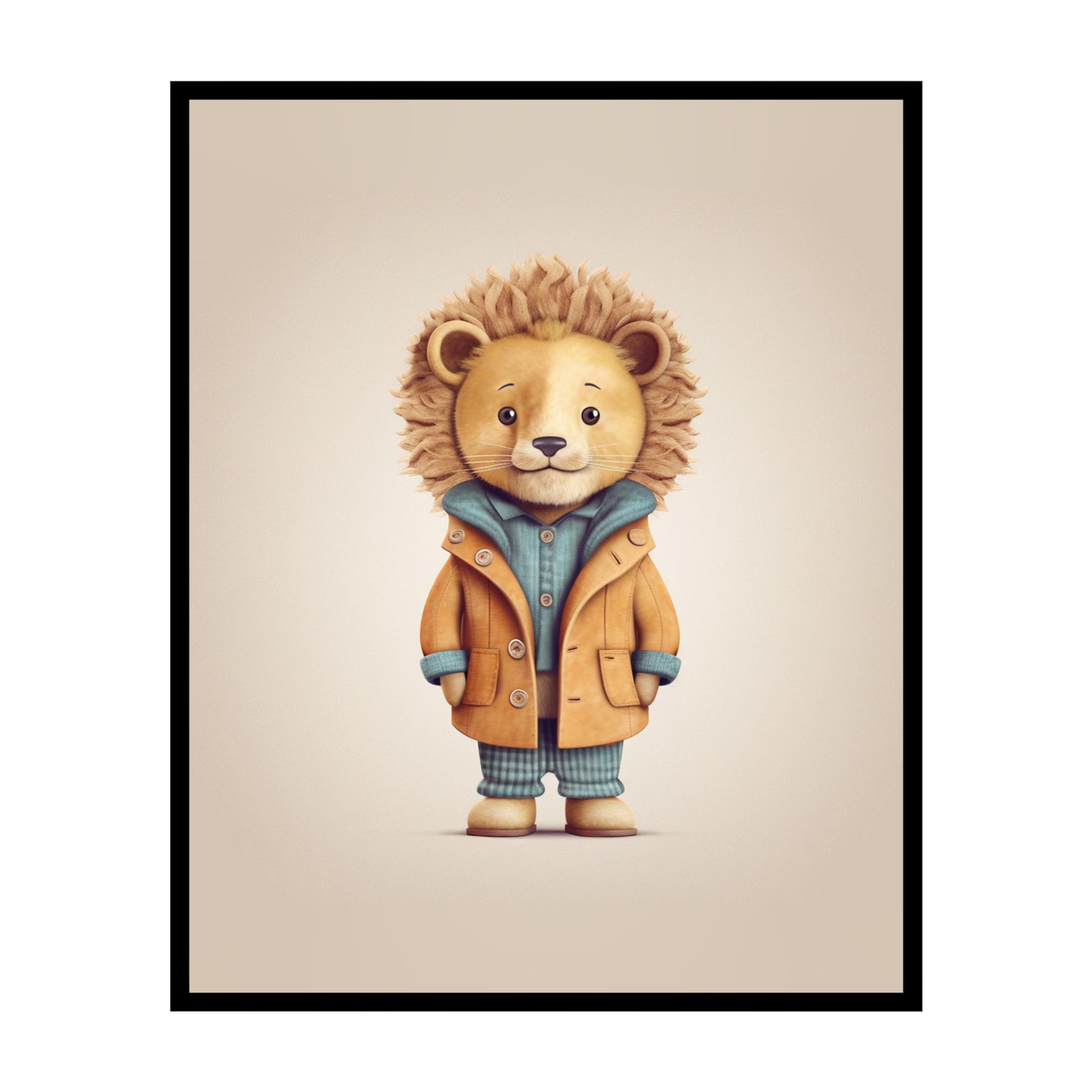 Poster Master Little Lion Poster - Lion Wearing Jacket Print - Preppy ...