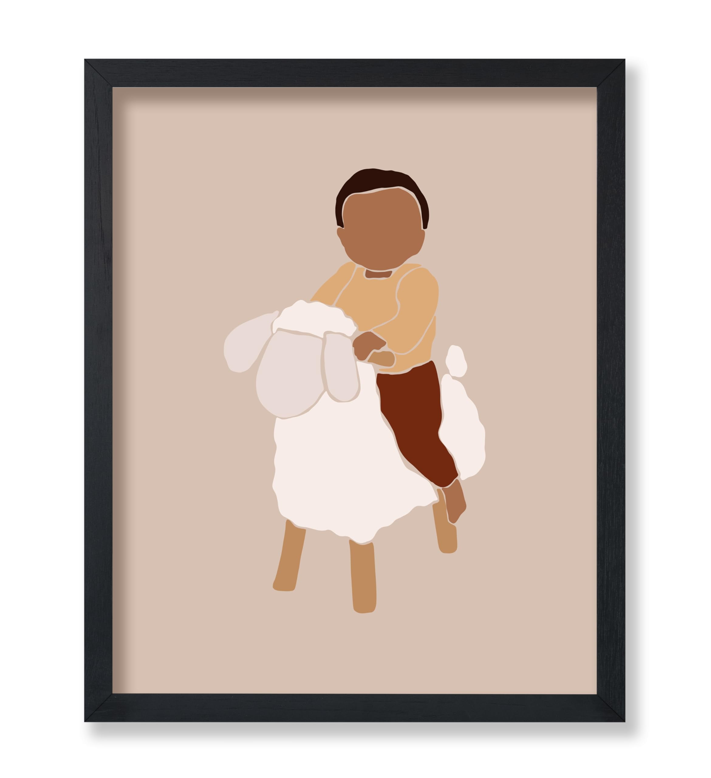Poster Master Little Shepherd Boy Poster - Retro Faceless Print - Sheep ...