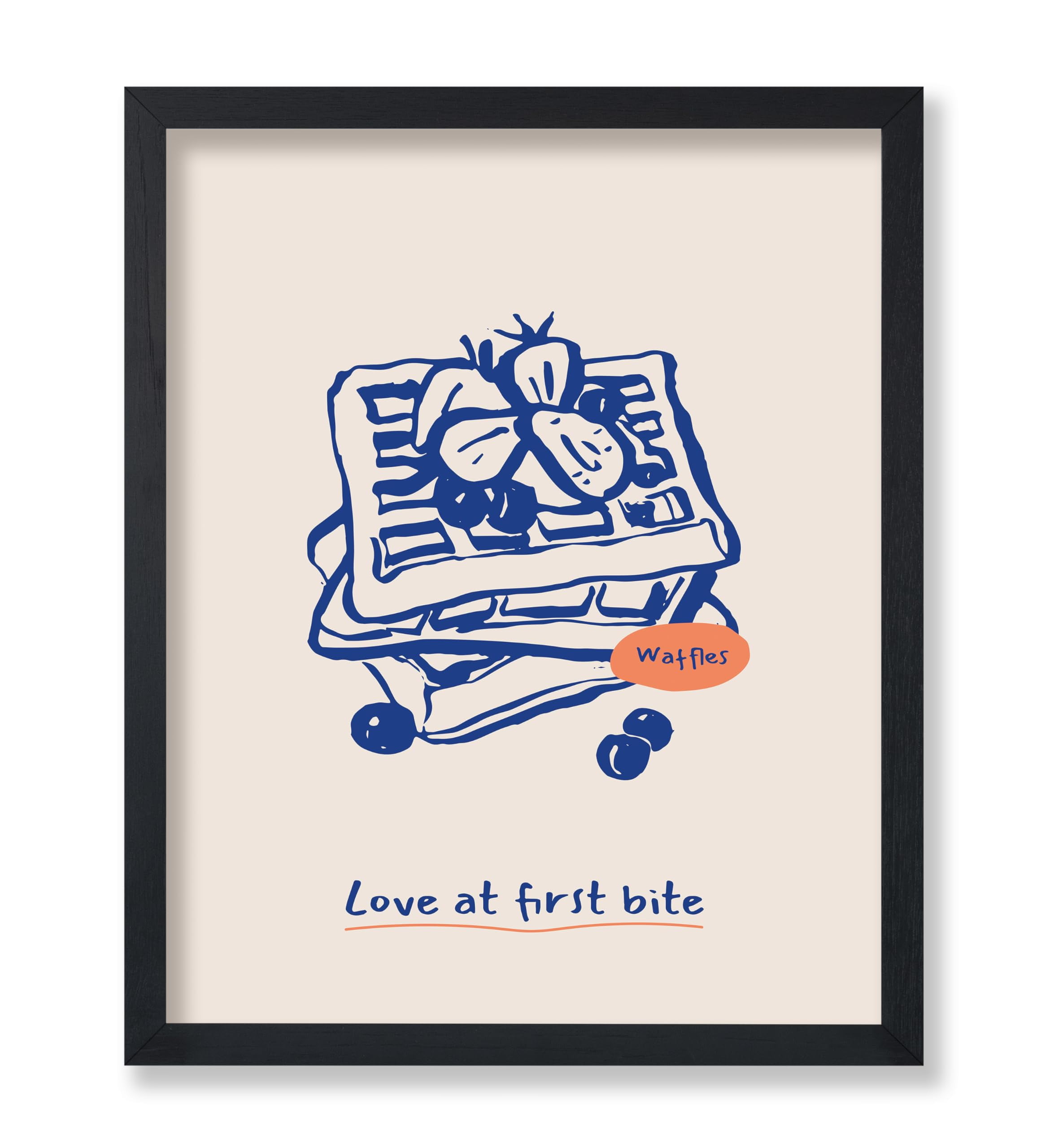 Poster Master Love At First Bite Poster - Retro Waffle Print - Pastry ...