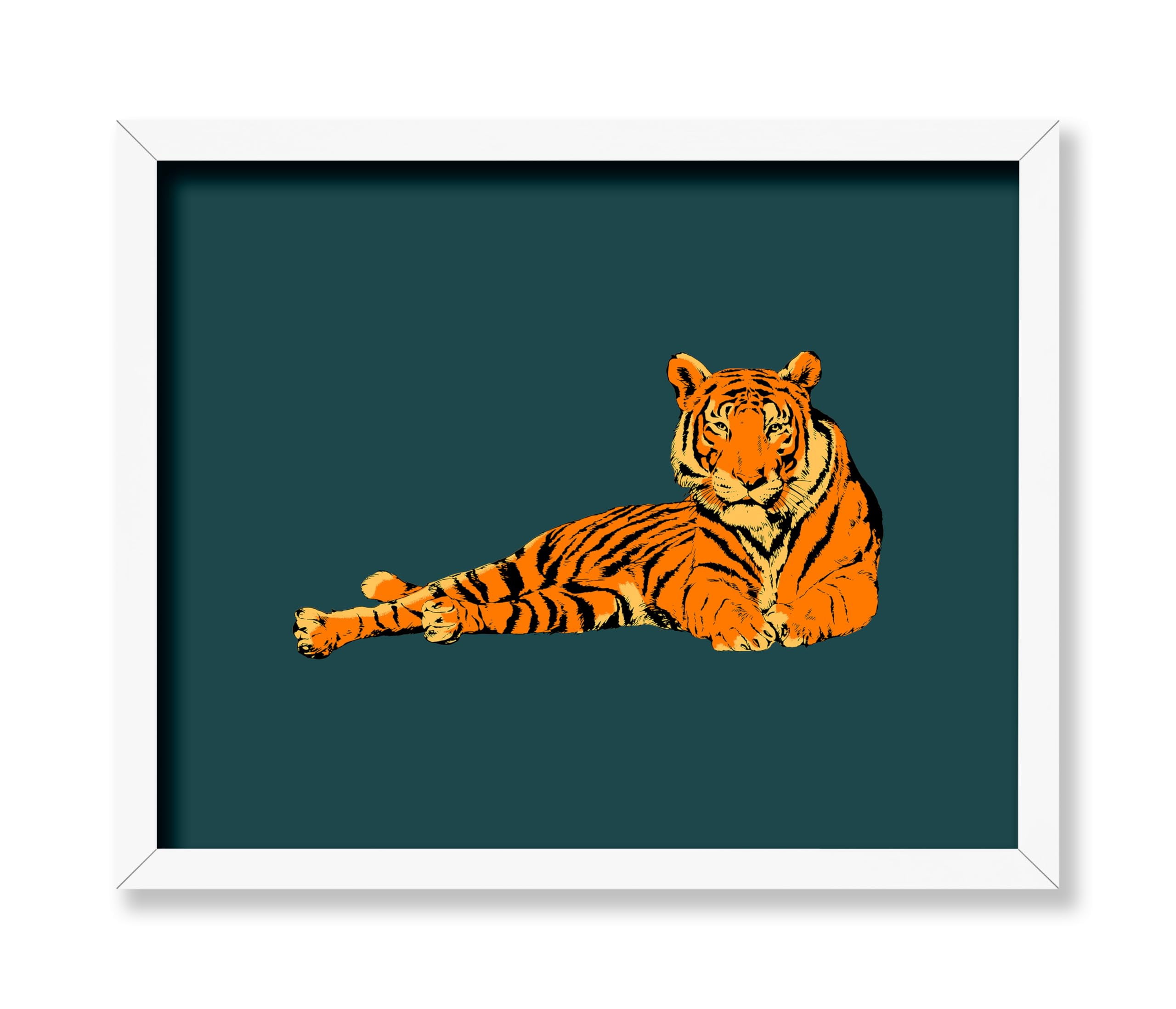 Poster Master Lying Tiger Poster - Retro Tiger Portrait Print - Tiger ...