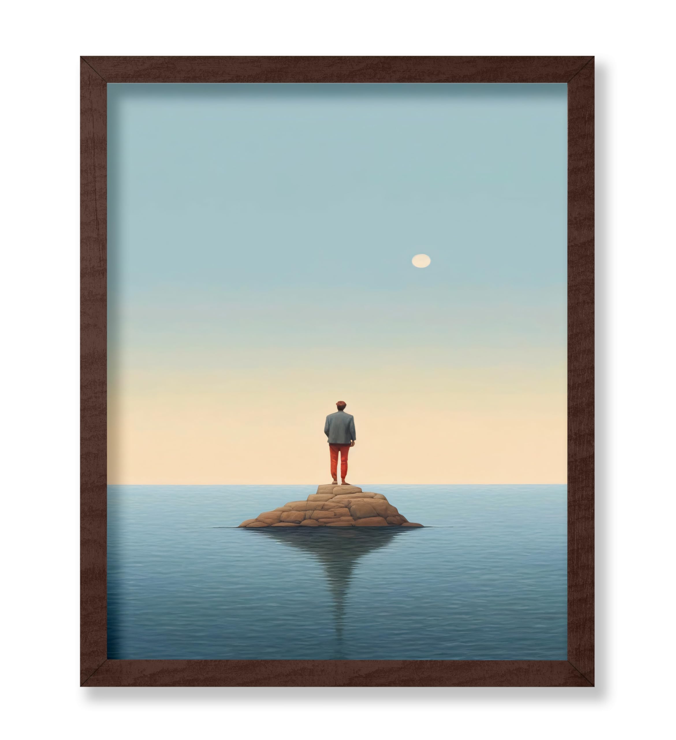 Poster Master Man In The Middle of the Ocean Poster - Meditation Print ...