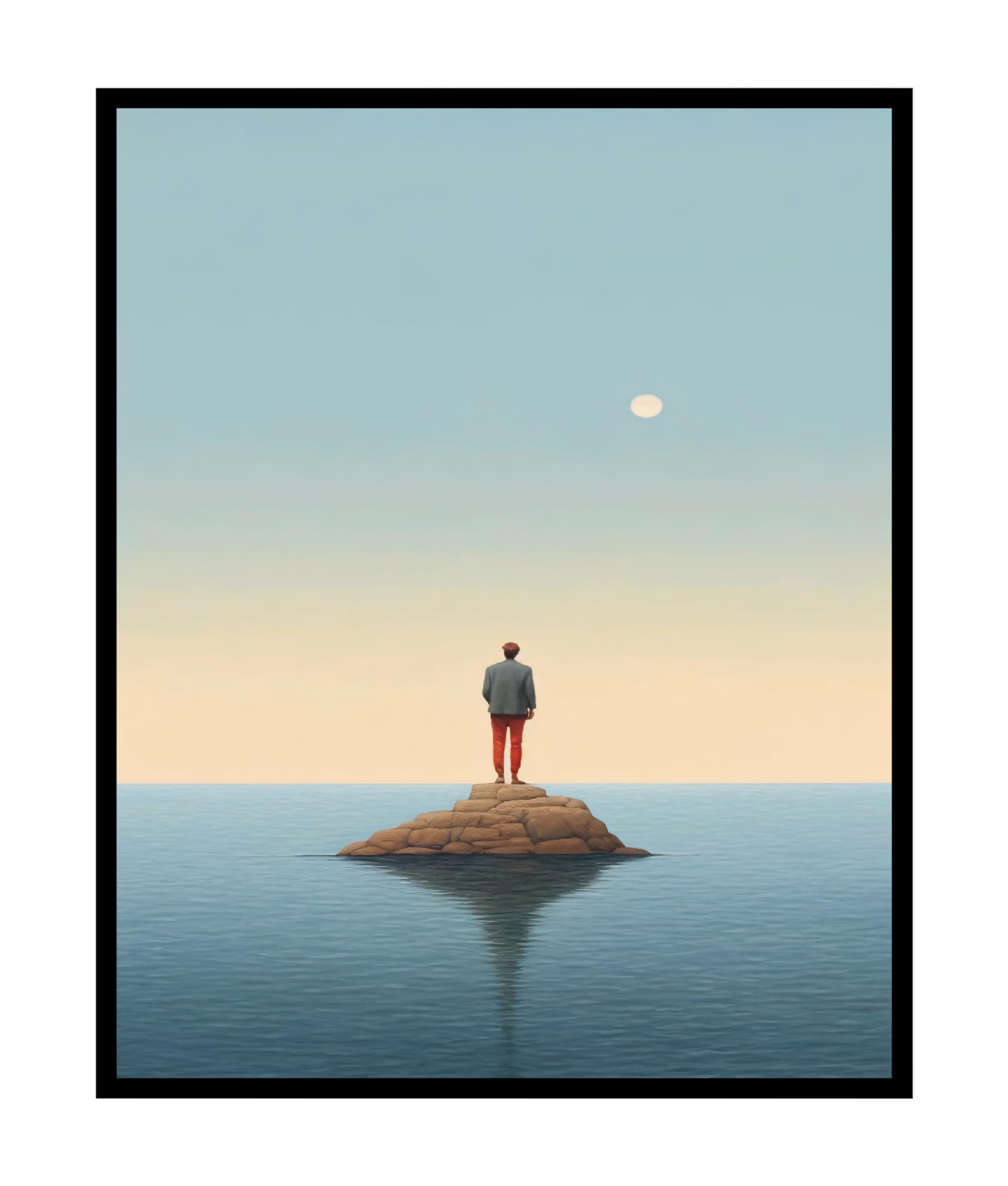 Poster Master Man In The Middle of the Ocean Poster - Meditation Print ...