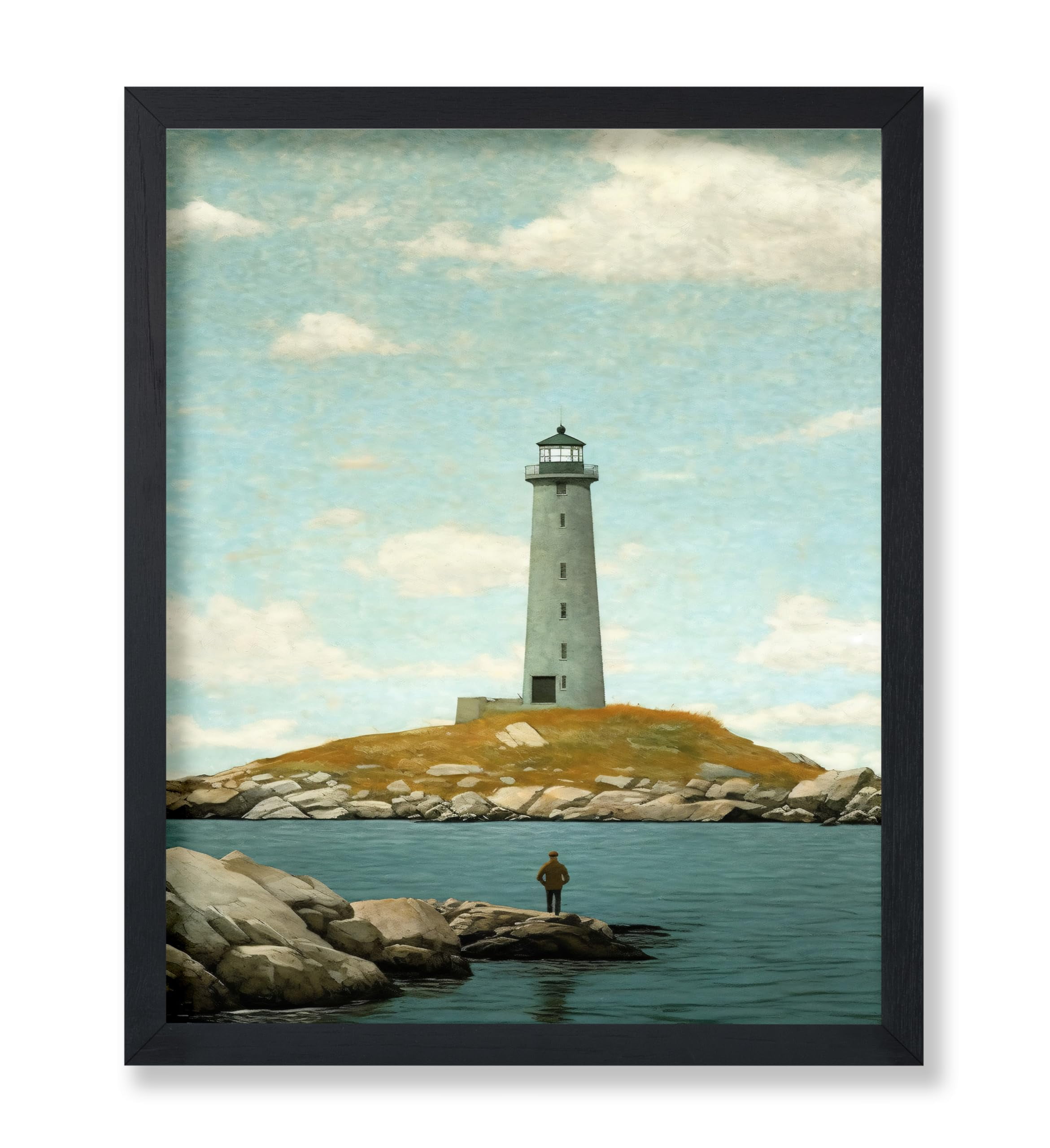 Poster Master Man In The Ocean Poster - Lighthouse Print - Meditation ...