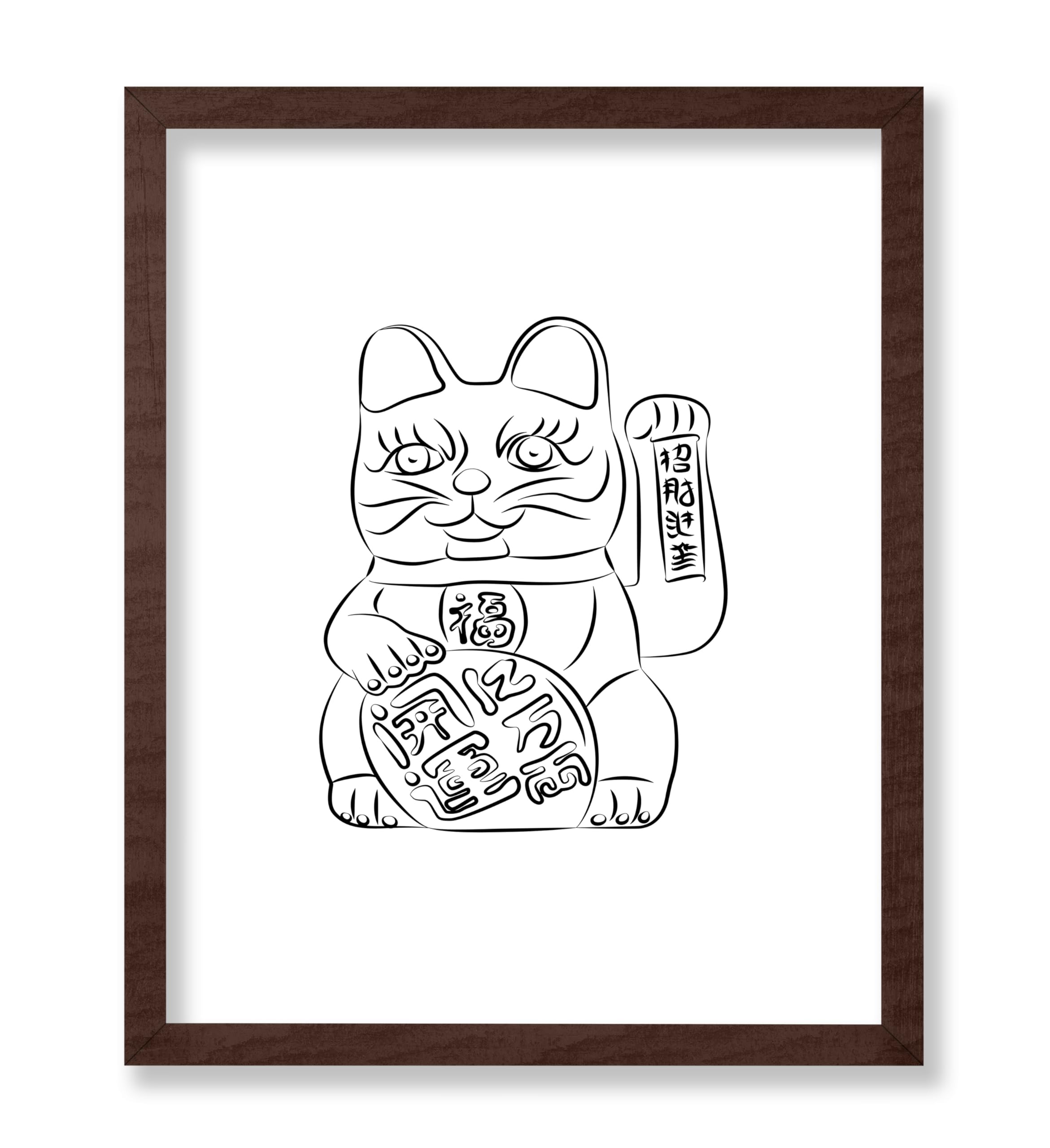 Poster Master Maneki-neko Poster - Retro Lucky Cat Print - Lucky Charm ...