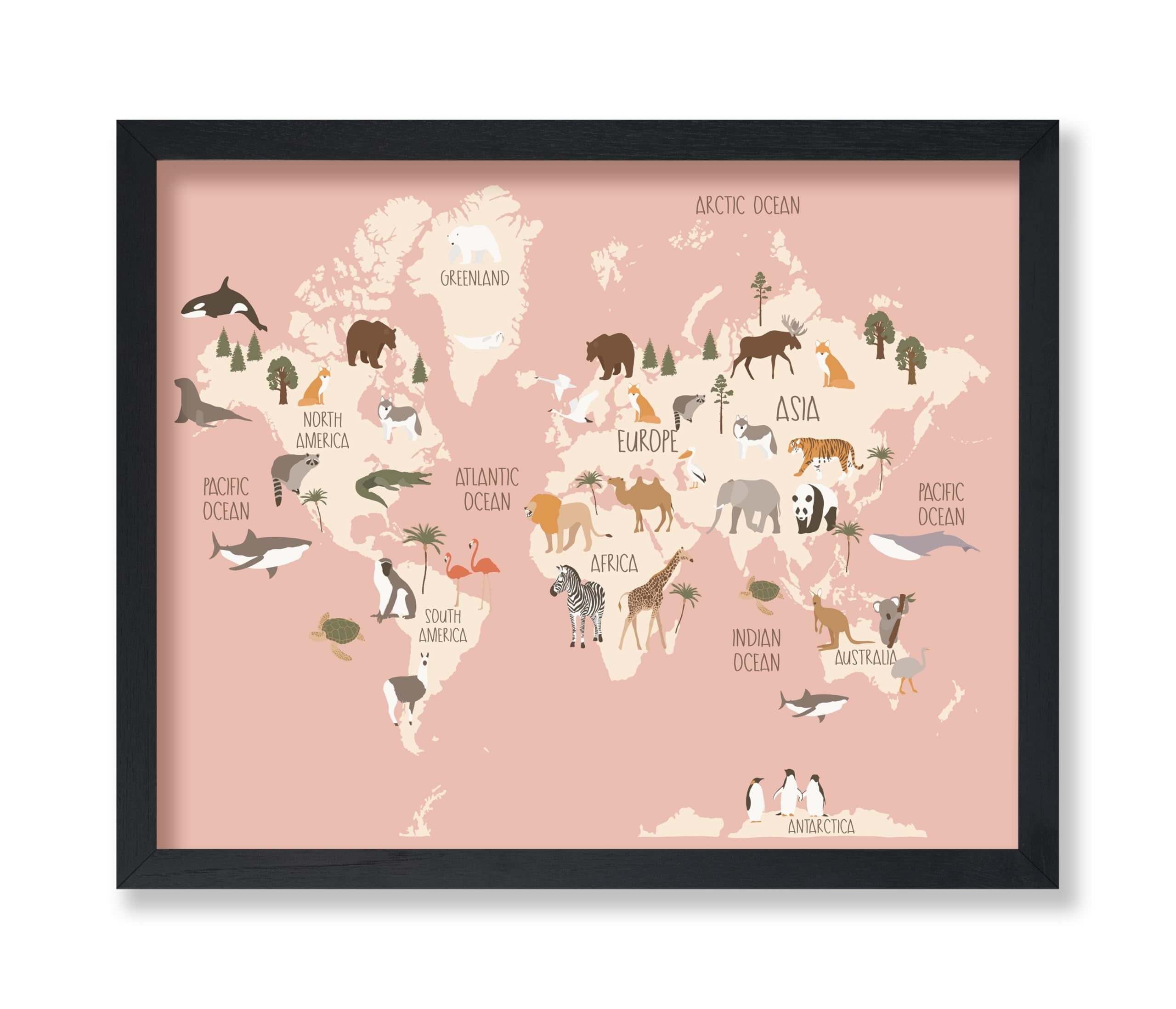 Poster Master Map Of The World Poster - Animal World Map Print ...
