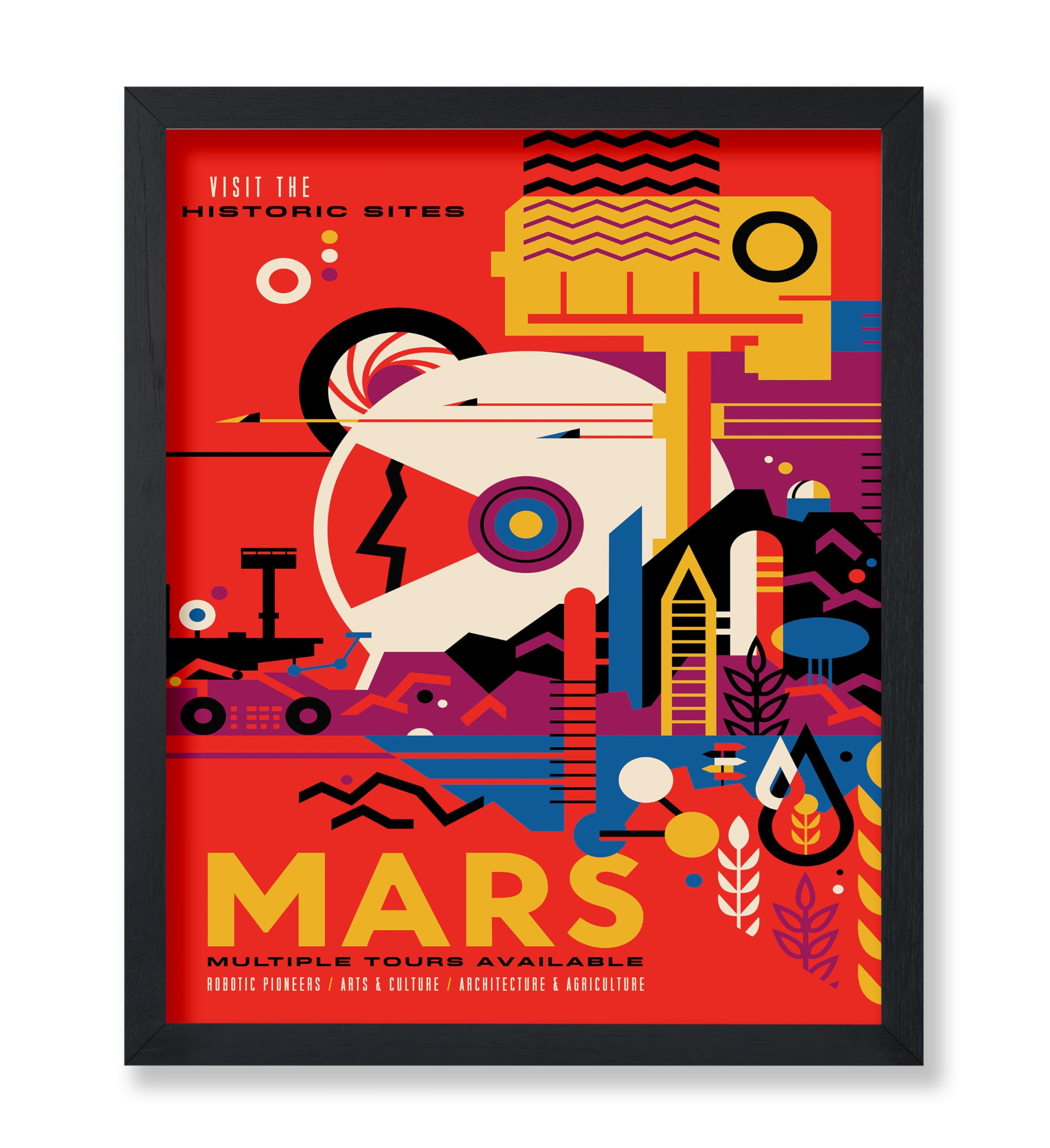 Poster Master Mars NASA Space Print - Mars Imagine a Future - Retro ...
