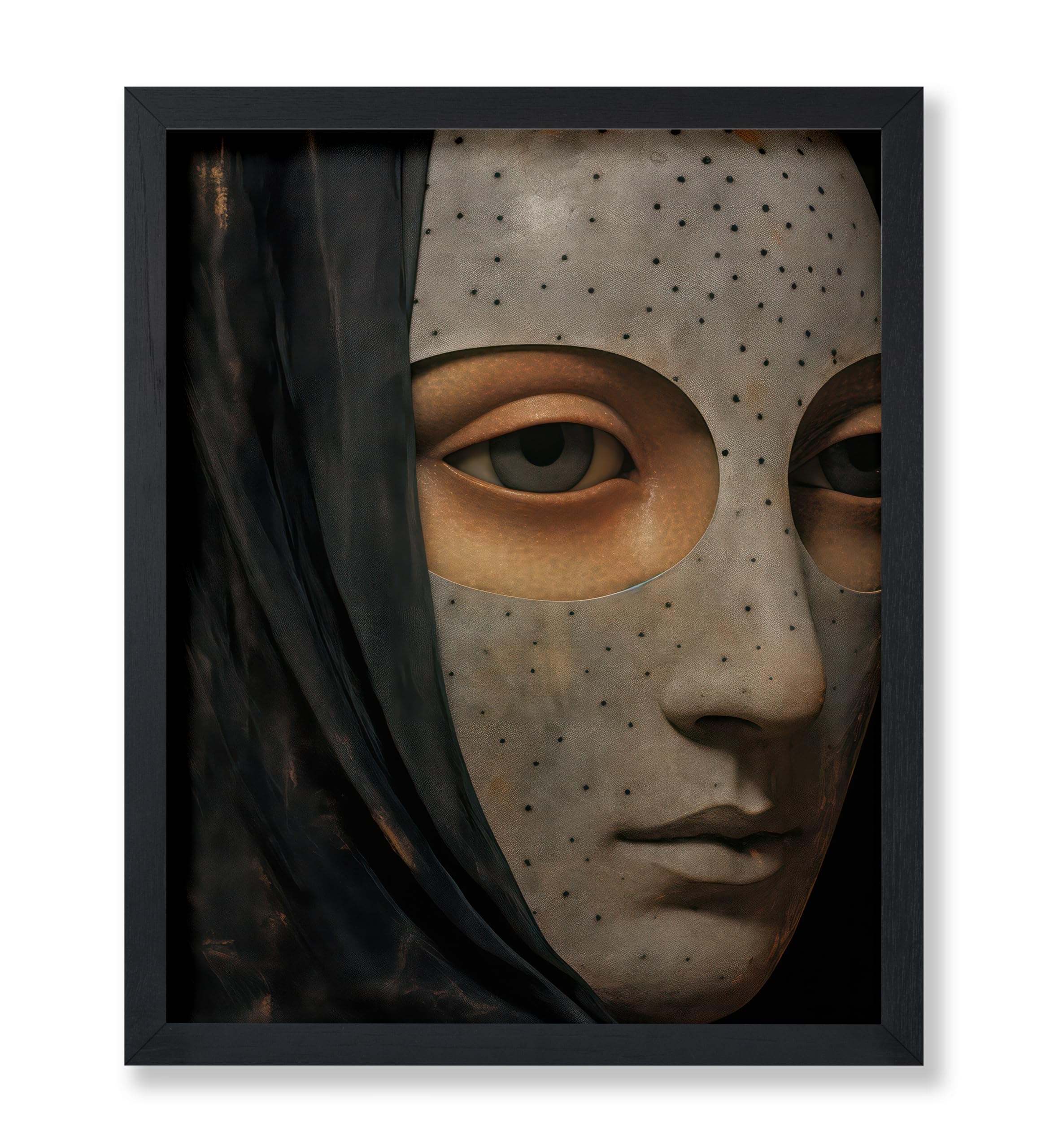 Poster Master Mask Poster - Retro Dotted Mask Print - Portrait Art ...