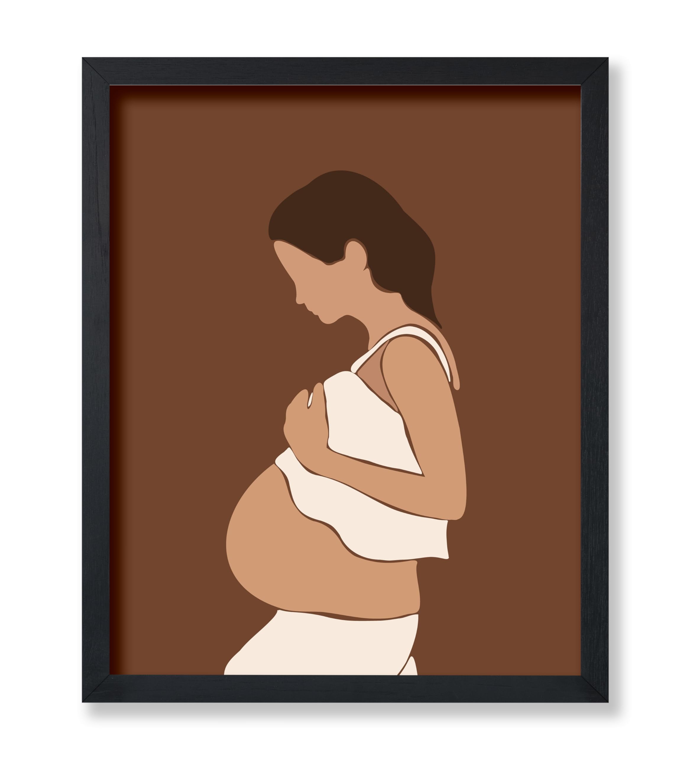 Poster Master Maternity Poster - Retro Pregnant Lady in White Print ...