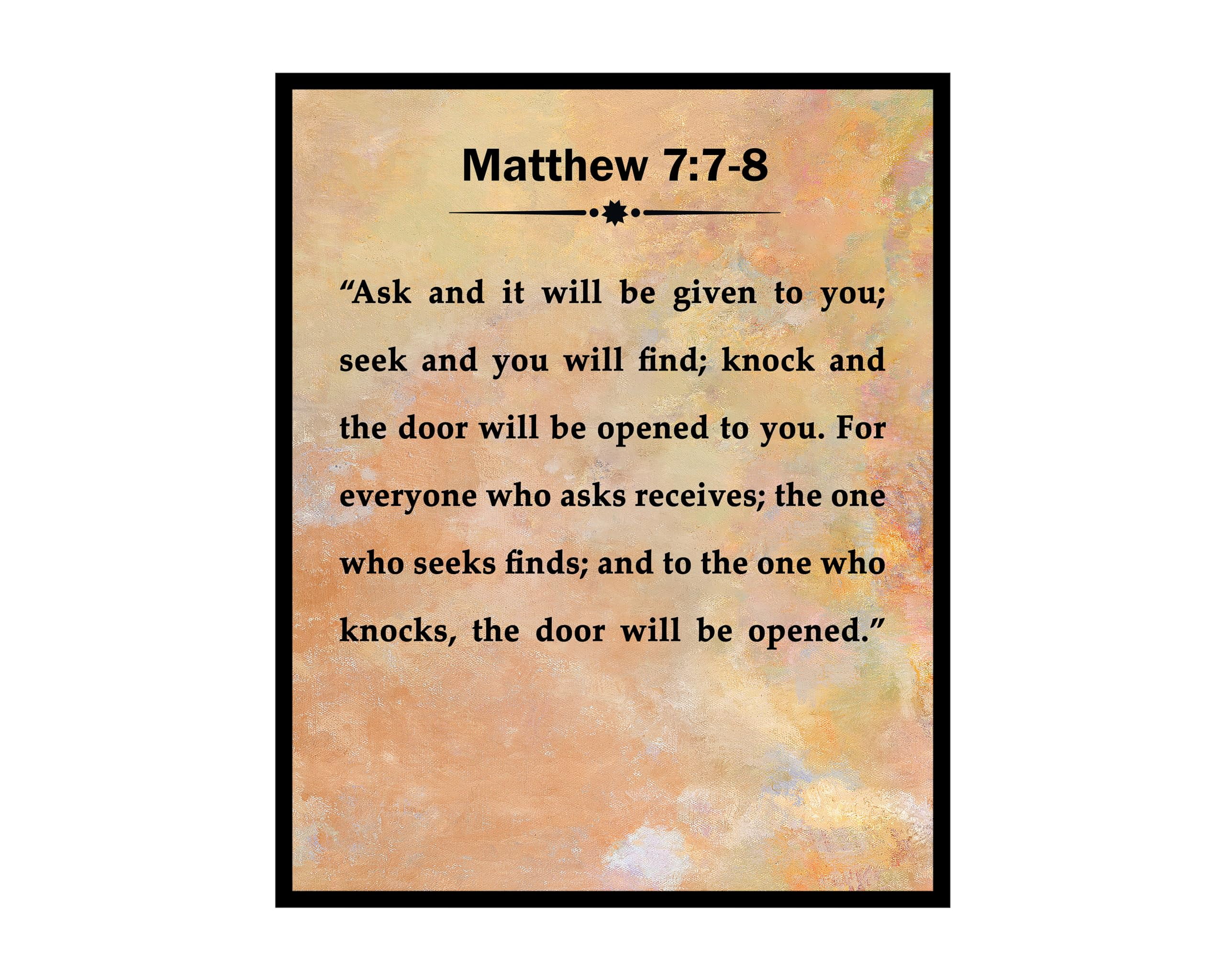 Poster Master Matthew 7:7-8 Poster - Bible Print - Bible Verse Art - Scripture Art ...