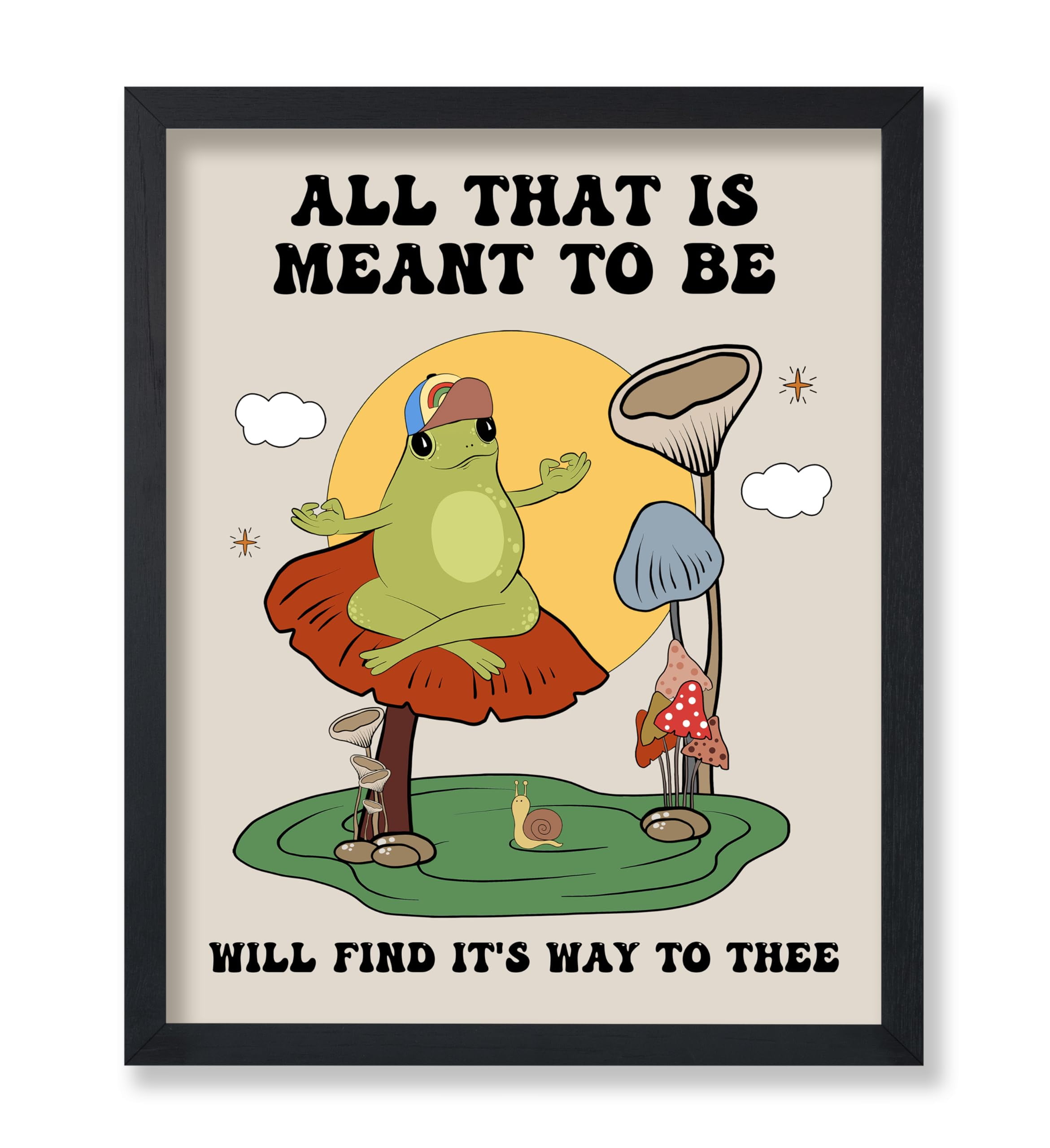 Poster Master All That Is Meant To Be Poster - Retro Frog on Mushroom ...