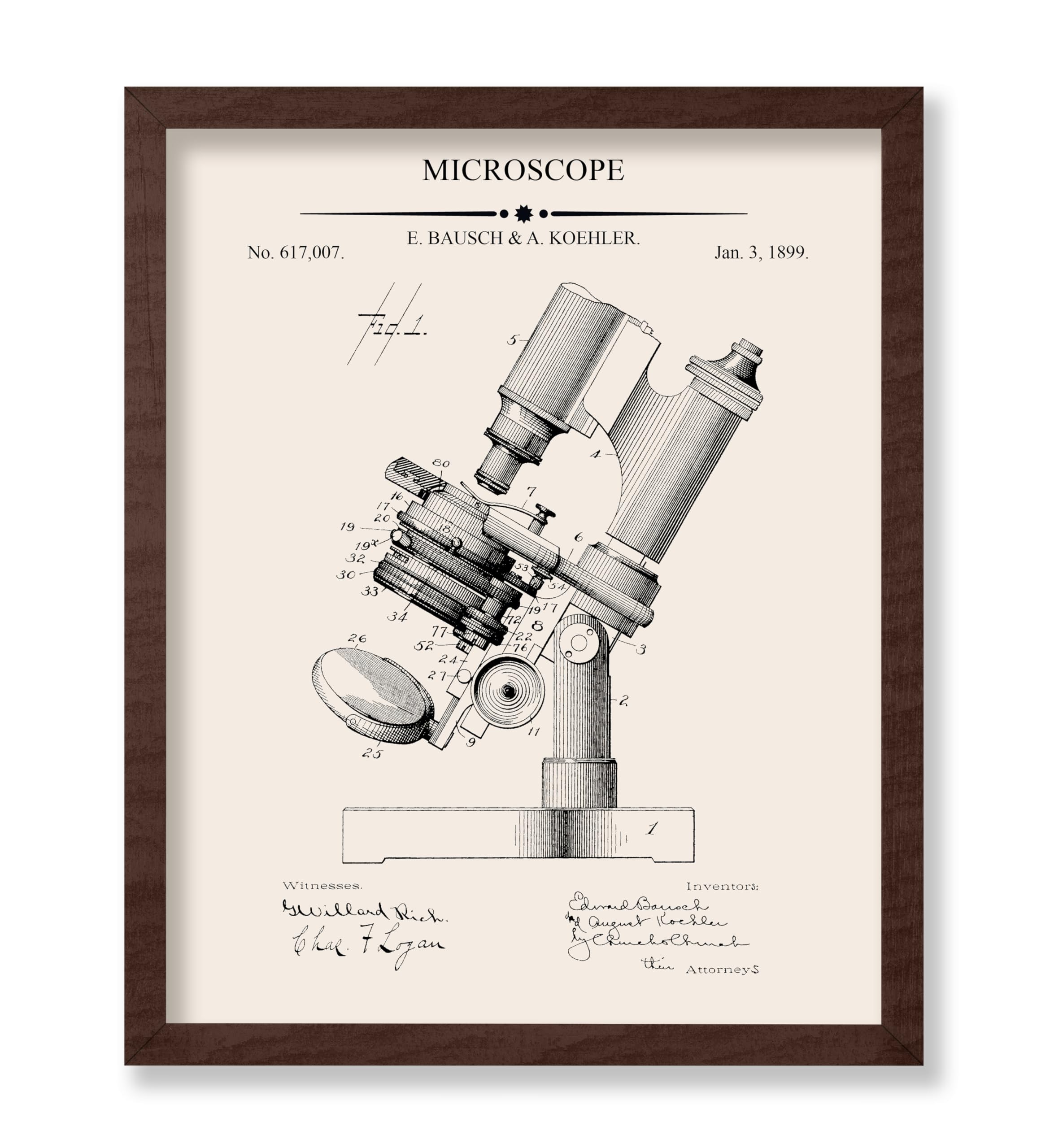 Poster Master Microscope Blueprint Poster - Laboratory Patent Print ...