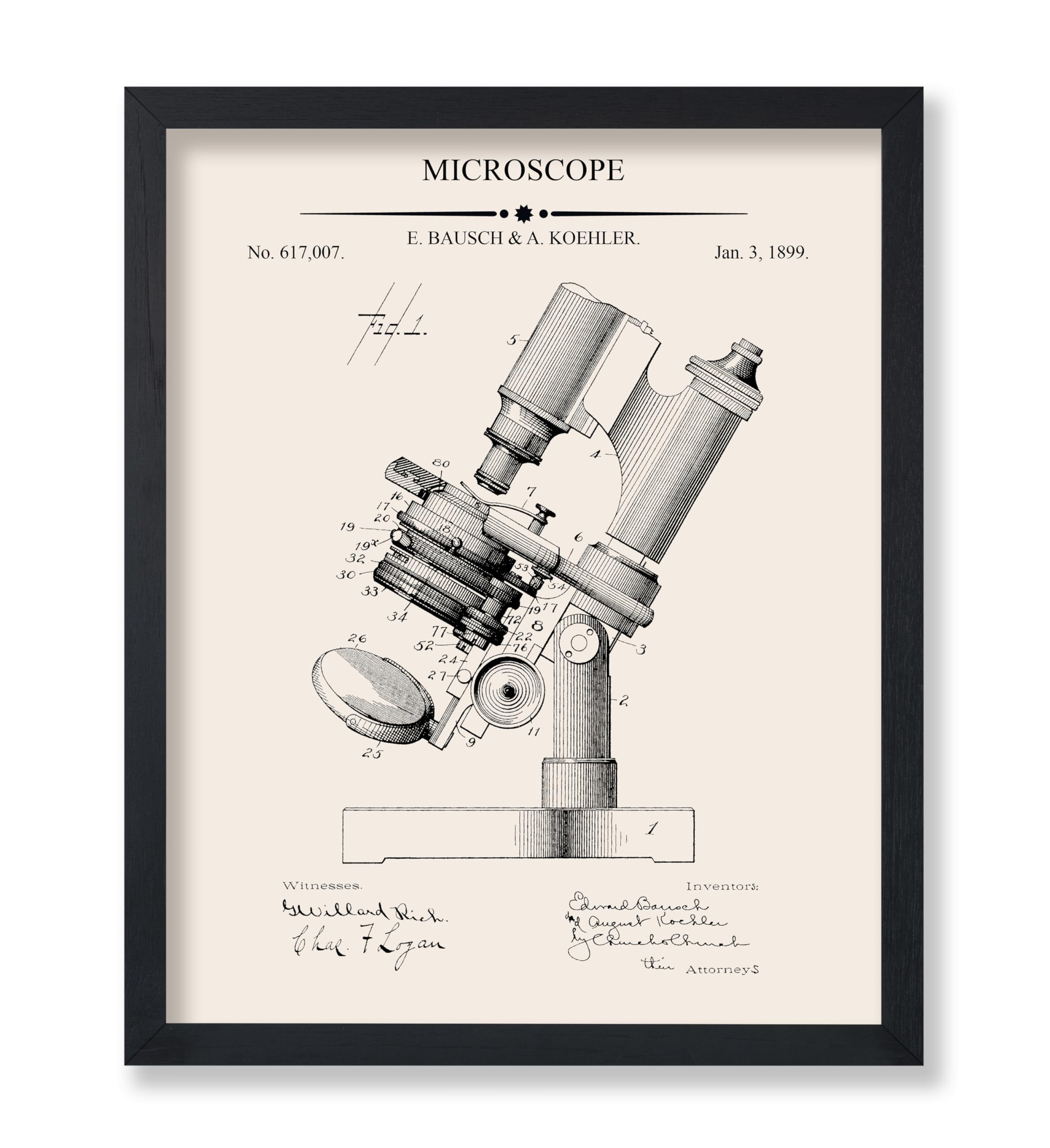 Poster Master Microscope Blueprint Poster - Laboratory Patent Print ...