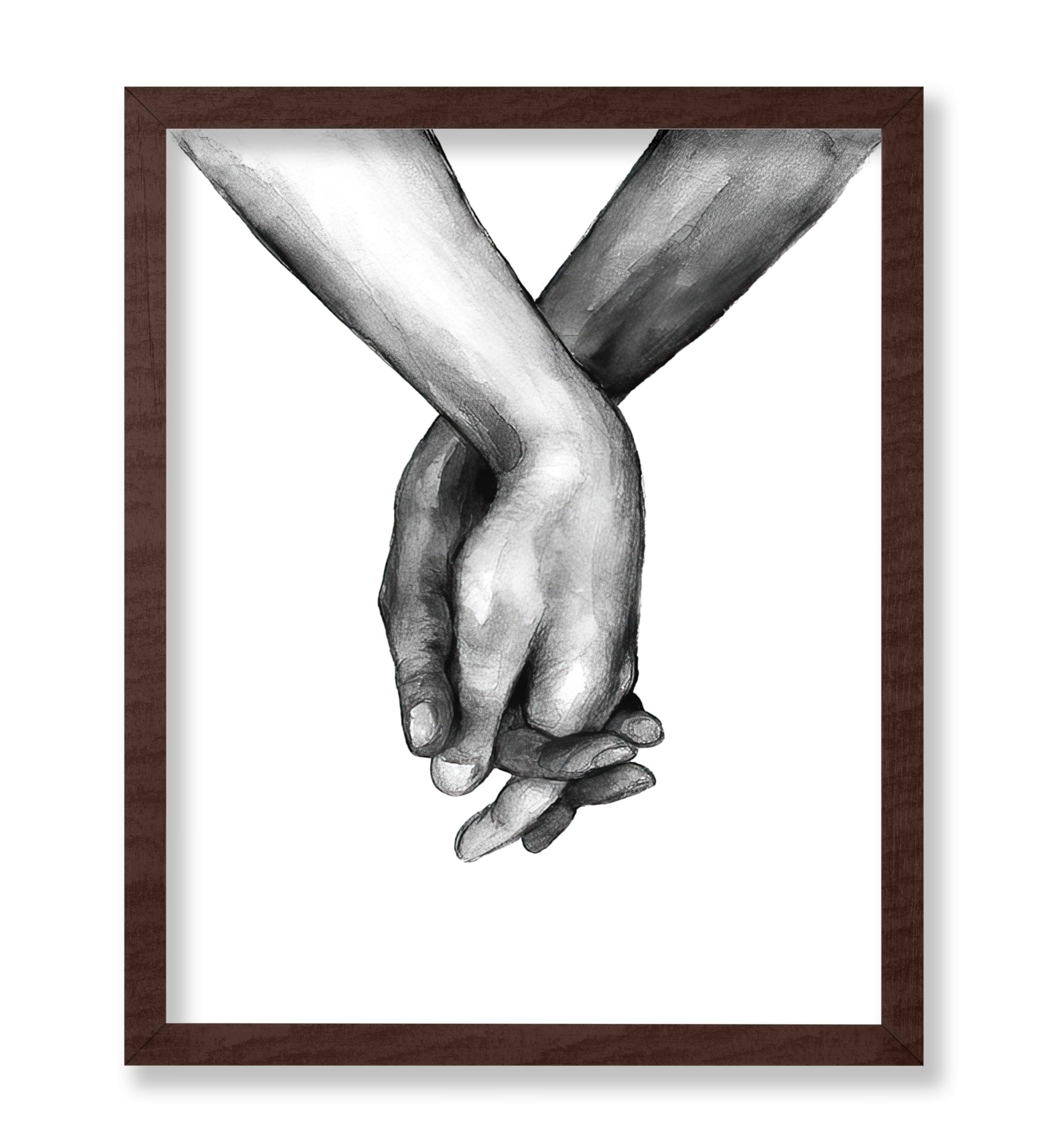Poster Master Minimalist Poster - Romantic Print - Holding Hands, Black ...