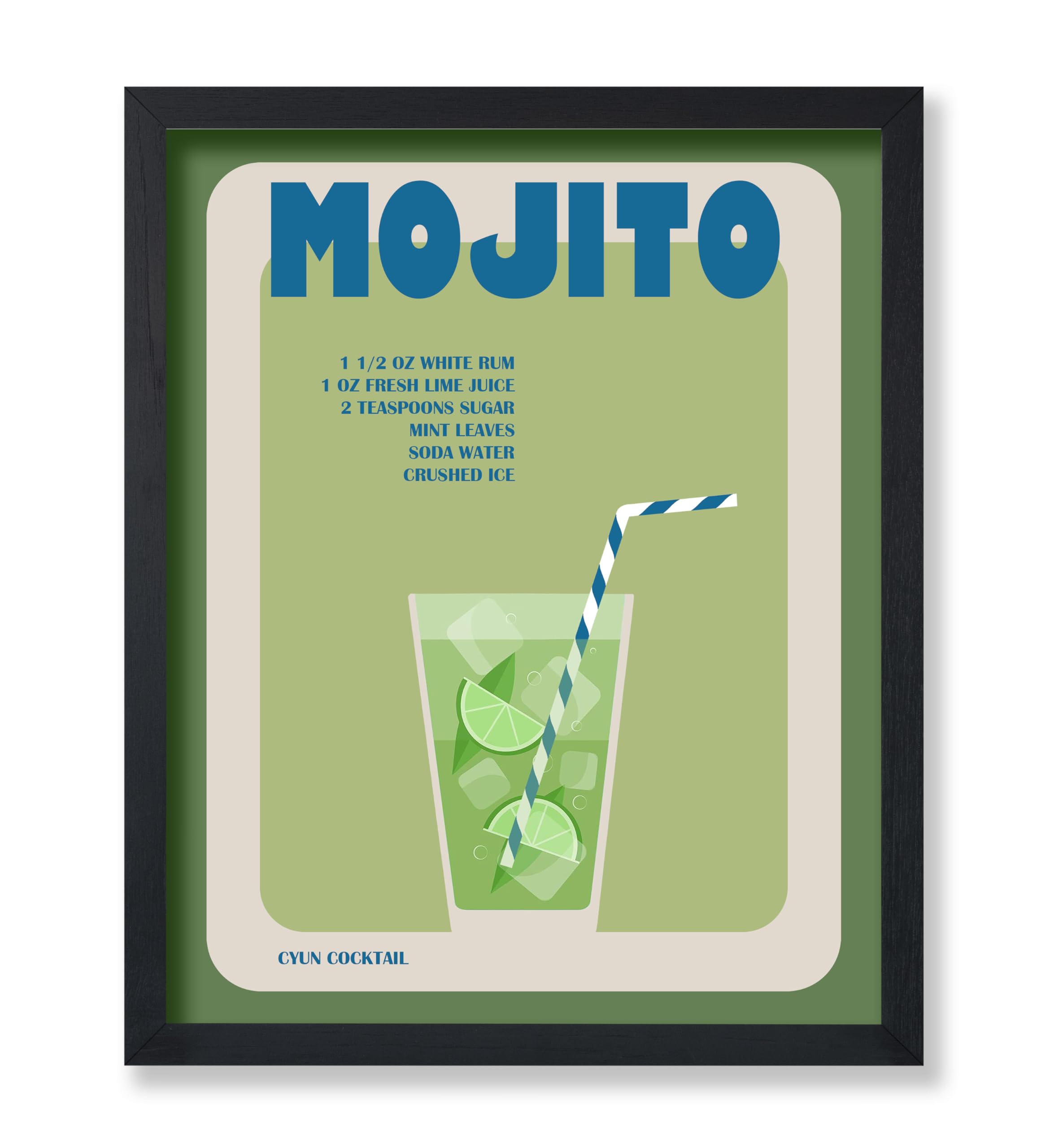 Poster Master Mojito Poster - Retro Cocktail Recipe Print - Alcohol Art ...