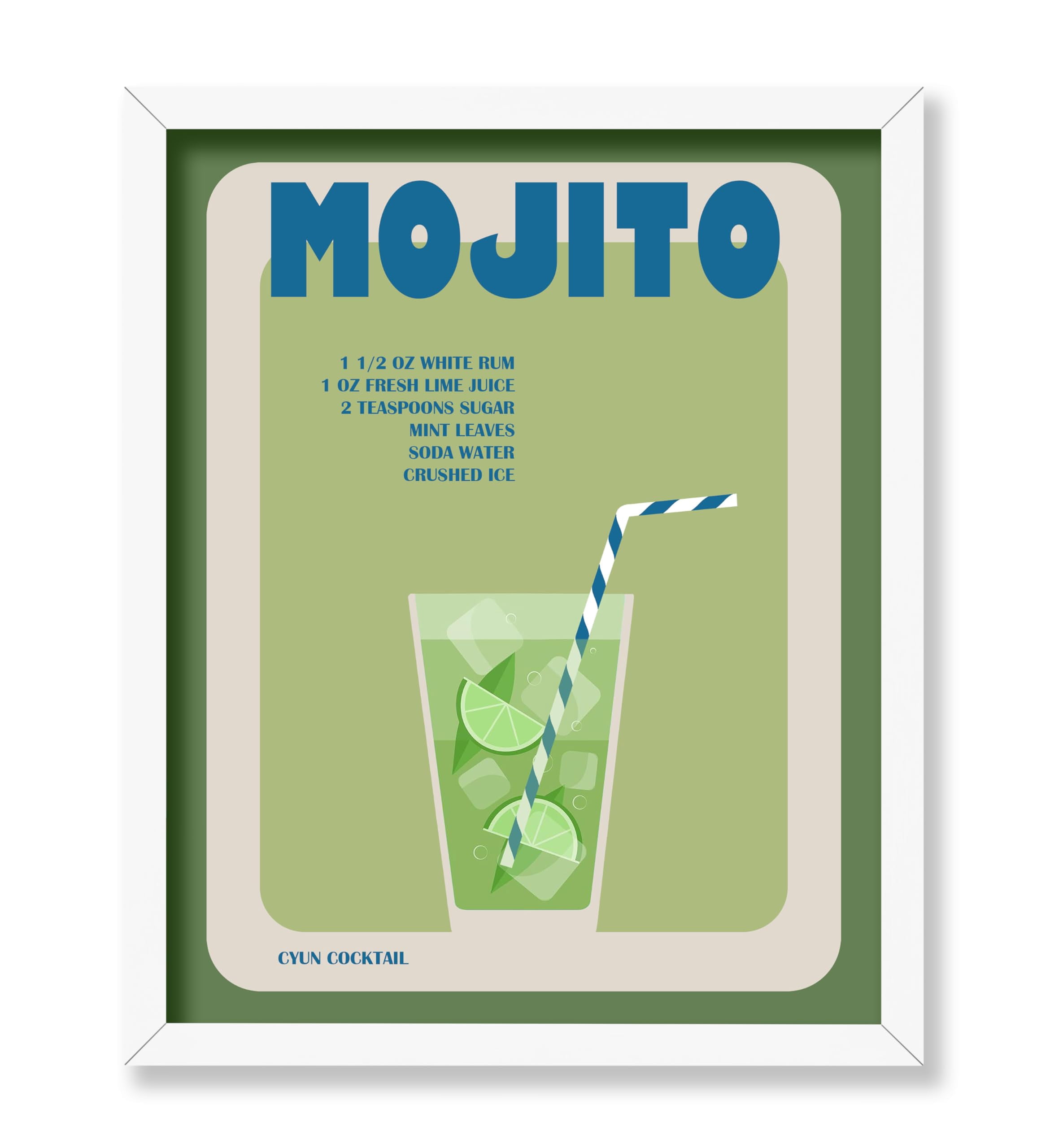 Poster Master Mojito Poster - Retro Cocktail Recipe Print - Alcohol Art ...