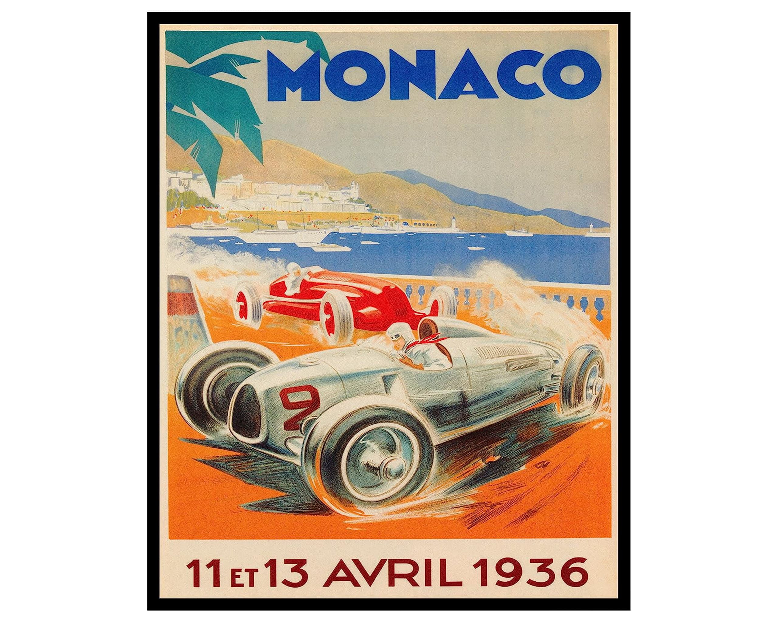 Poster Master Monaco Car Racing Print - Vintage Wall Art - Car Race ...