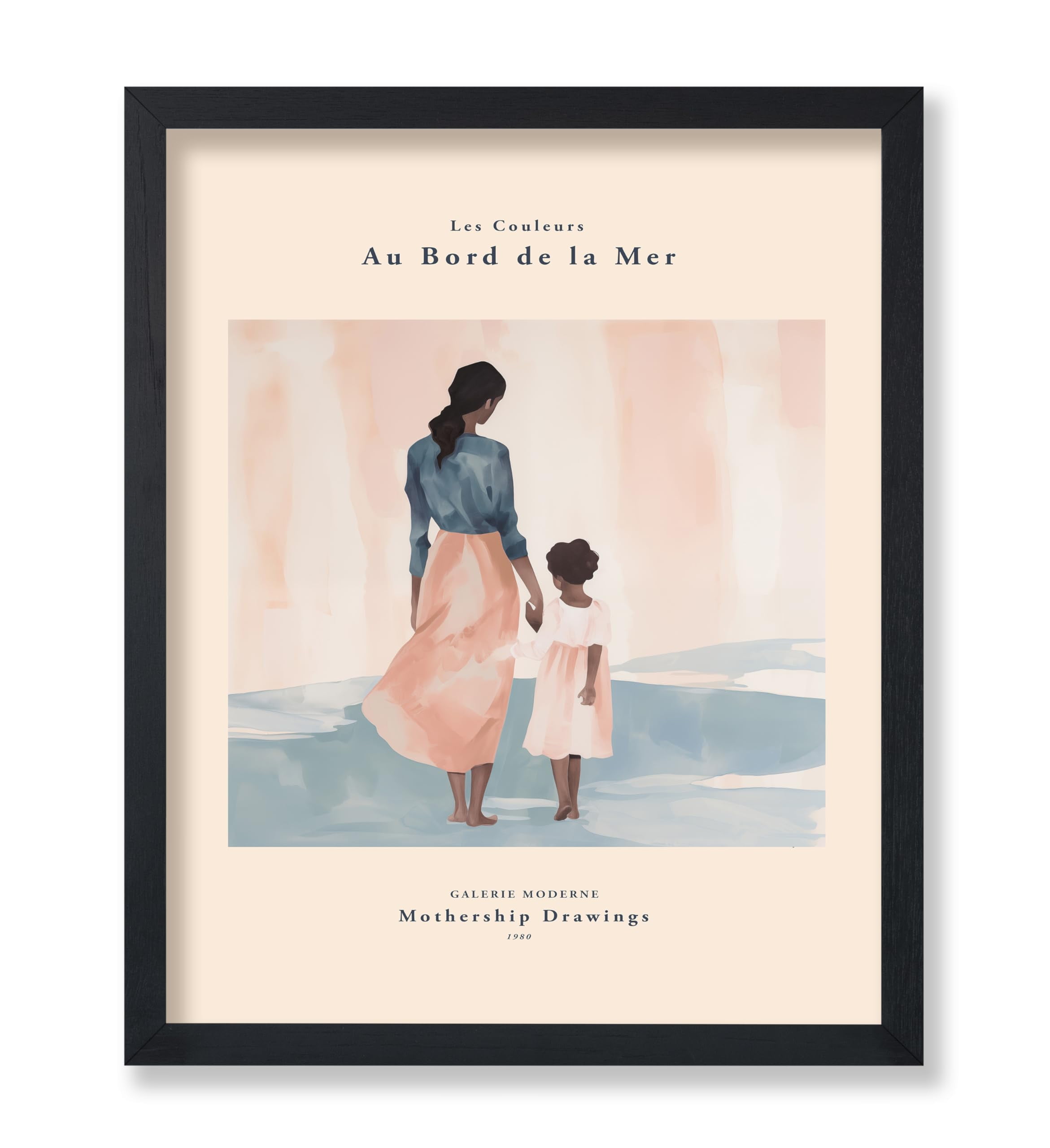 Poster Master Mother and Daughter Poster - At The Seaside Print - Mother's Day Art - Modern Art ...