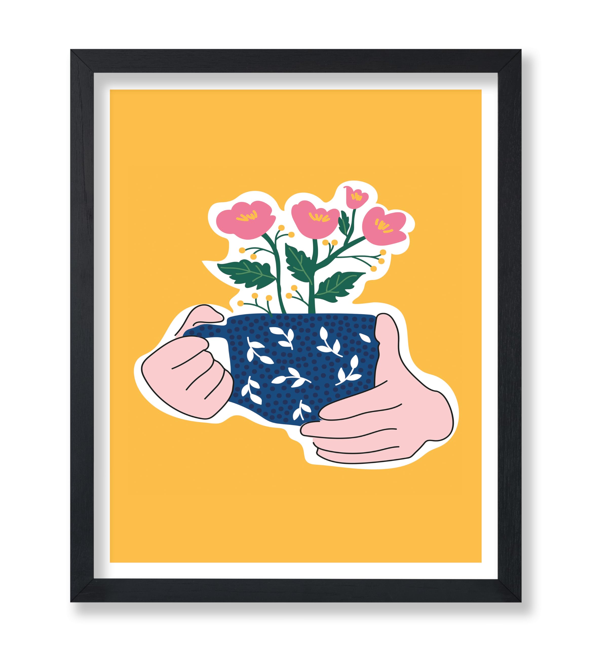 Poster Master Mug of Flowers Poster - Retro Pink Flowers Print - Chic ...