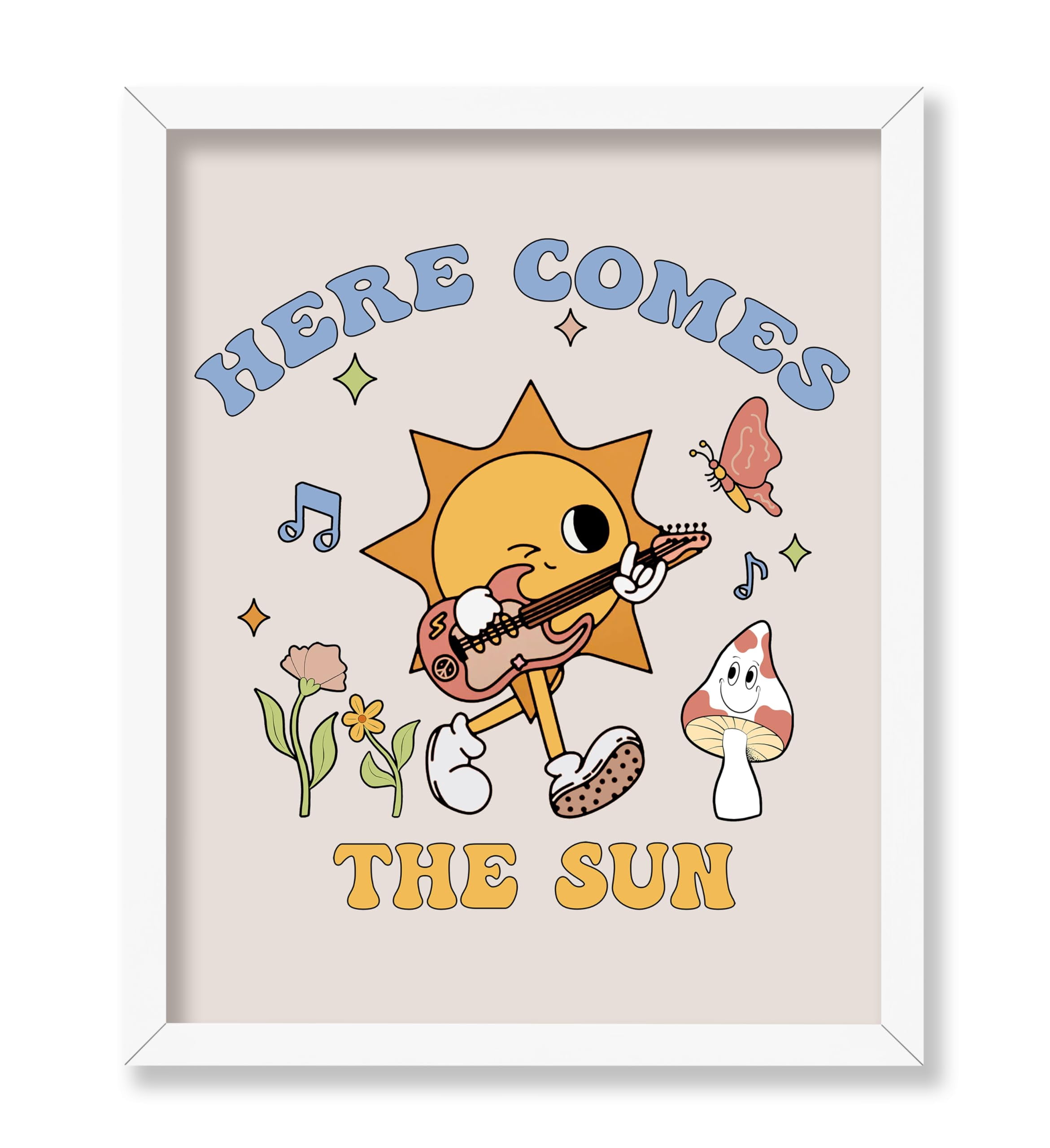 Poster Master Musician Sun Poster - Retro Here Comes The Sun Print ...
