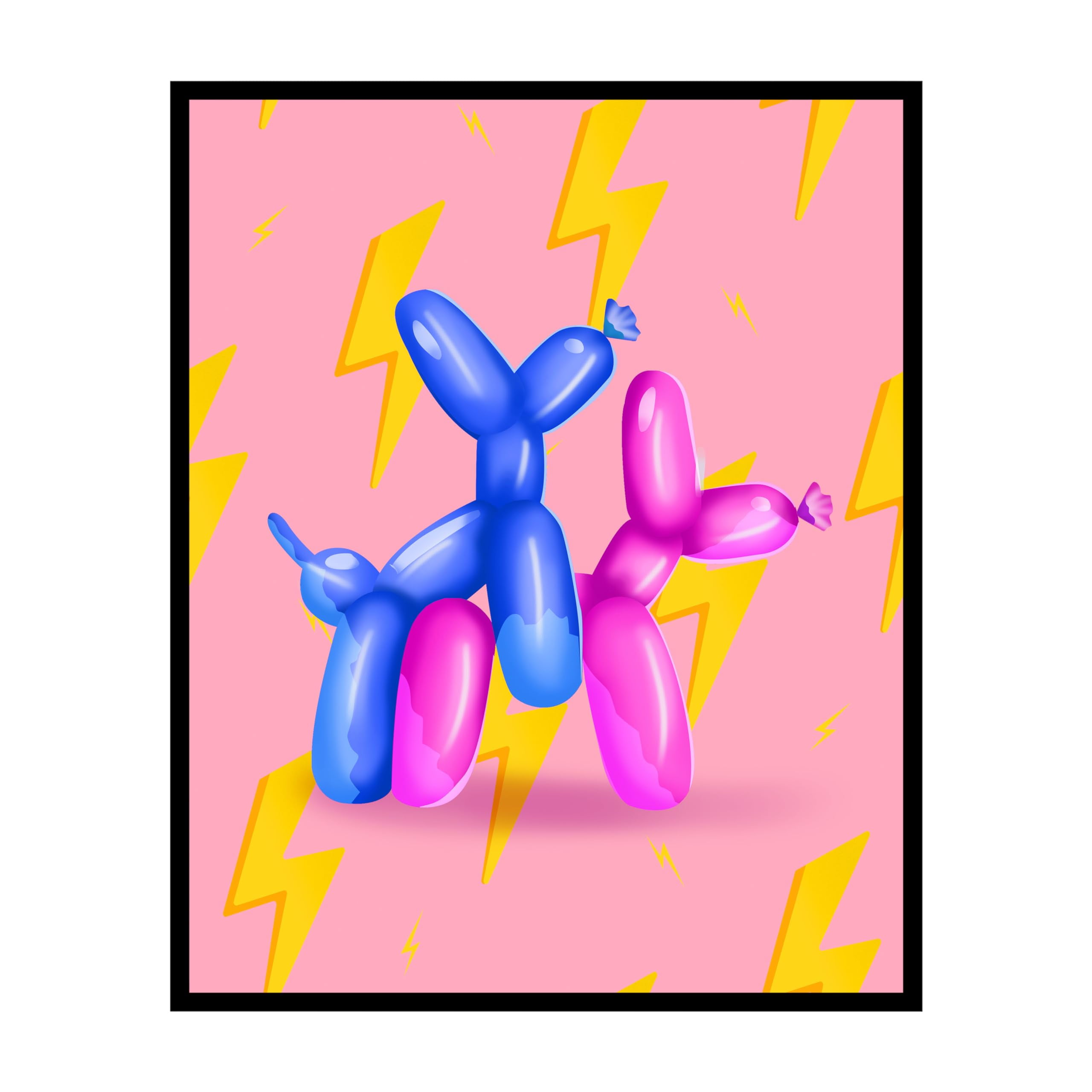 Poster Master Naughty Balloon Dog Poster - Balloon Animals Print ...