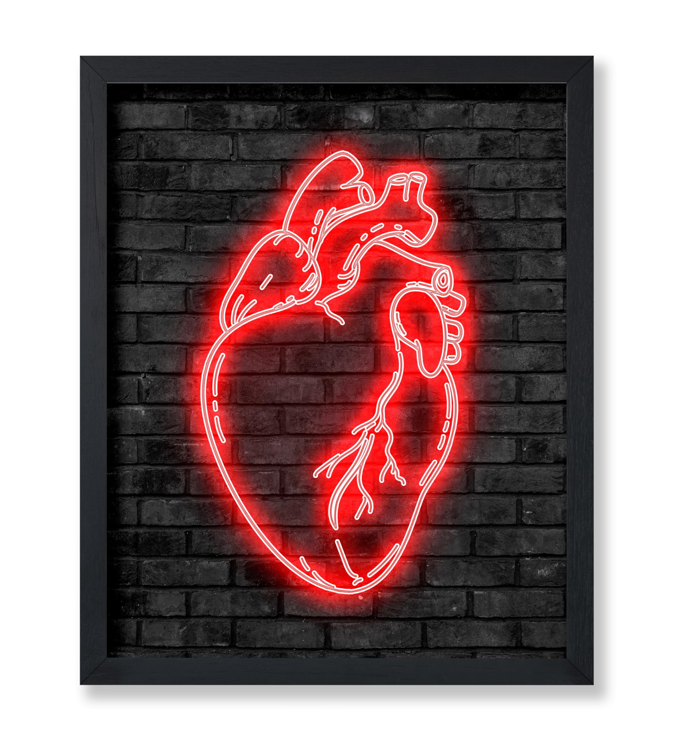 Poster Master Neon Heart Poster - Human Heart Print - Trendy Art ...