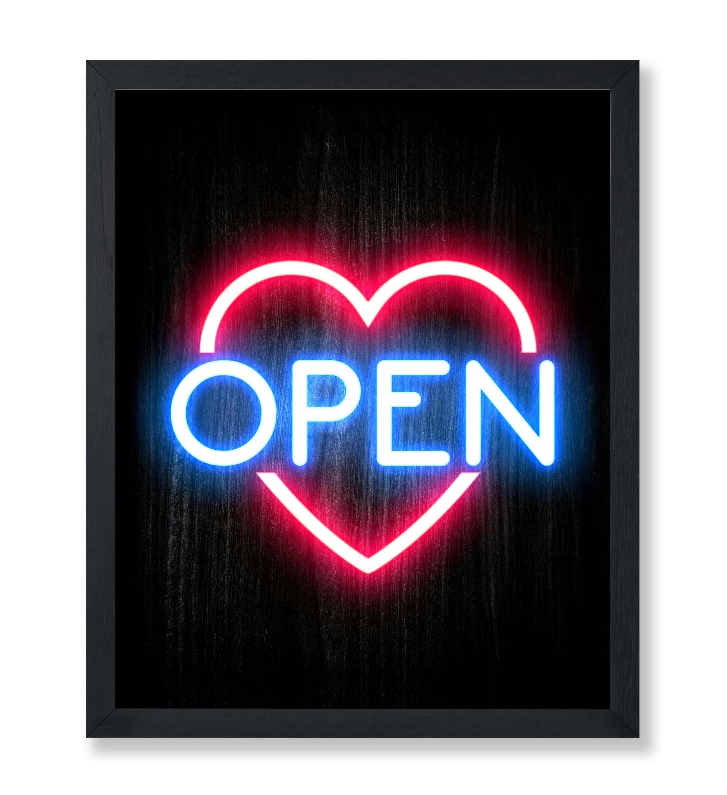 Poster Master Neon Open Sign Poster - Neon Heart Print - Trendy Art ...