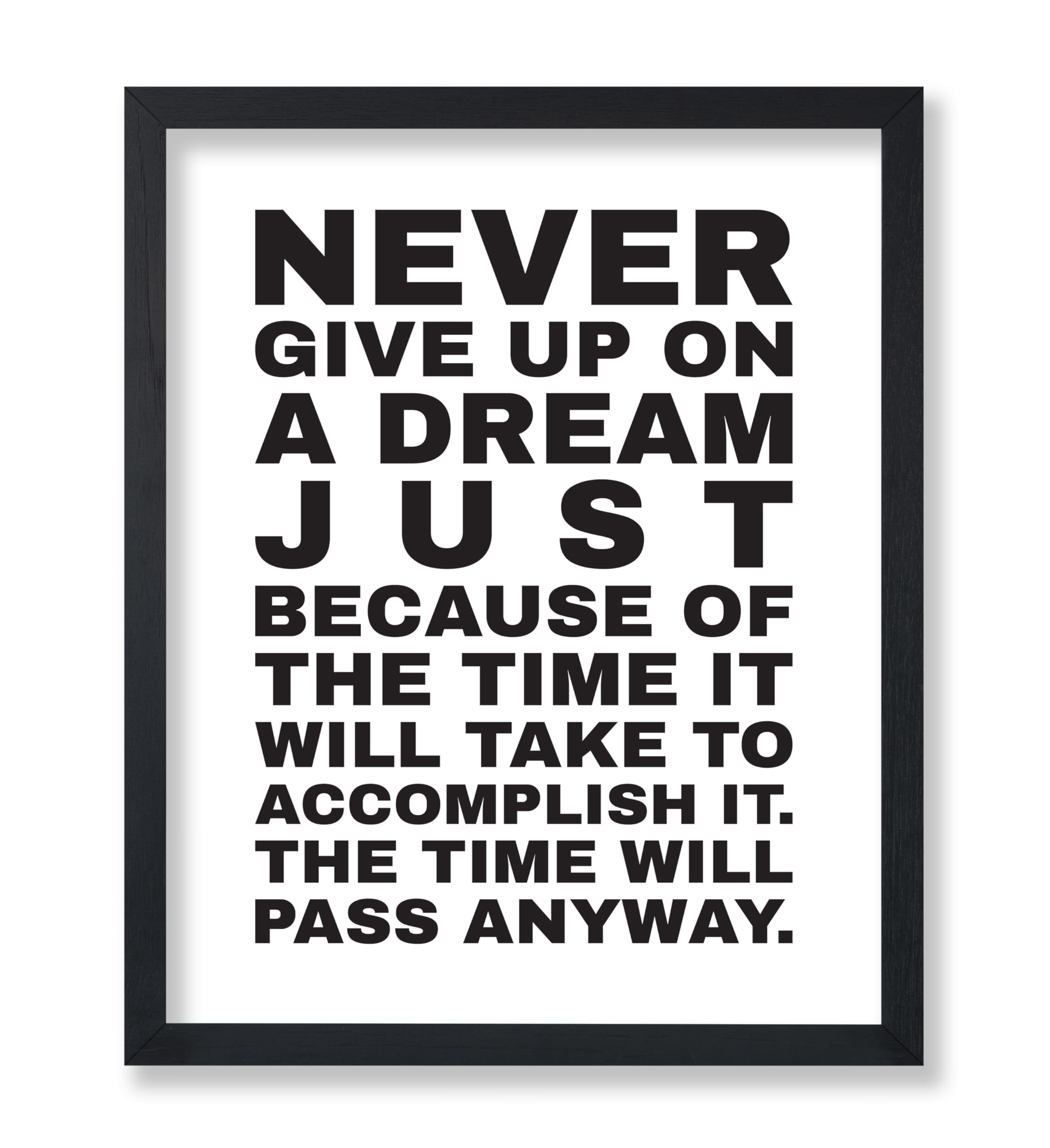 Poster Master Never Give Up On A Dream Poster - White Commitment Print ...
