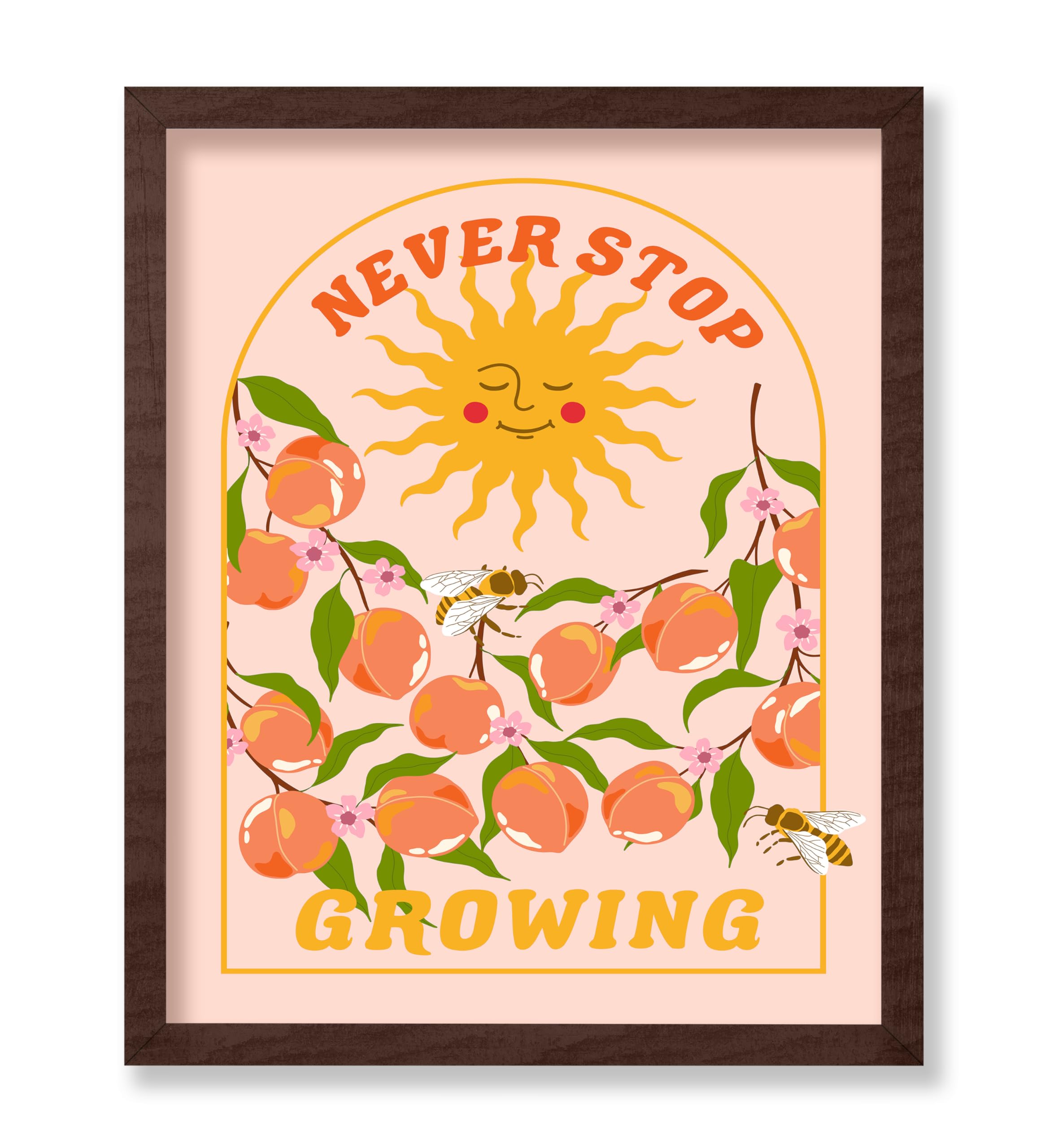 Poster Master Never Stop Growing Poster - Retro Motivational Print ...