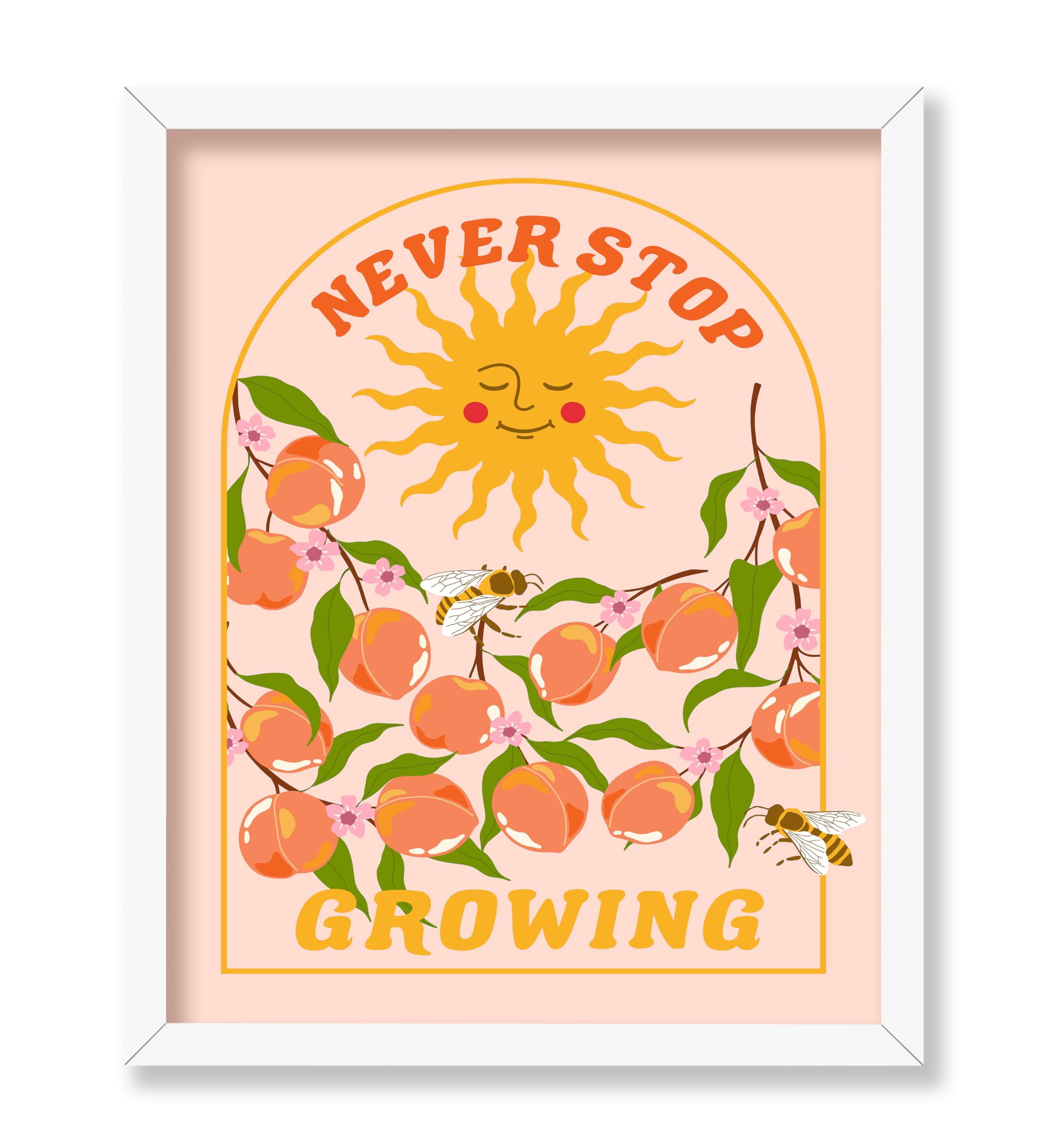 Poster Master Never Stop Growing Poster - Retro Motivational Print ...