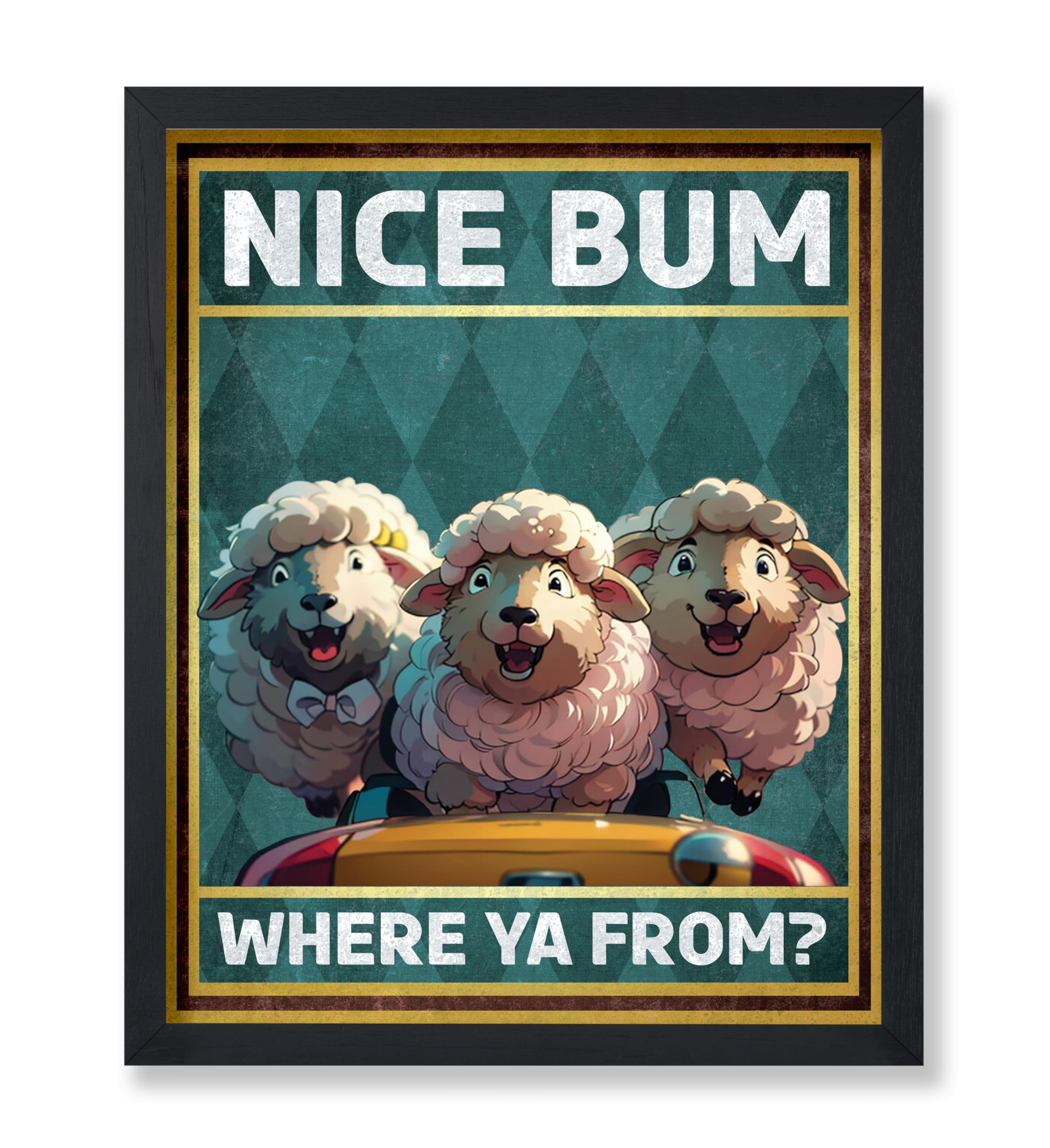 Poster Master Nice Bum Where Ya From Poster - Sheep Print - Cute Baby ...