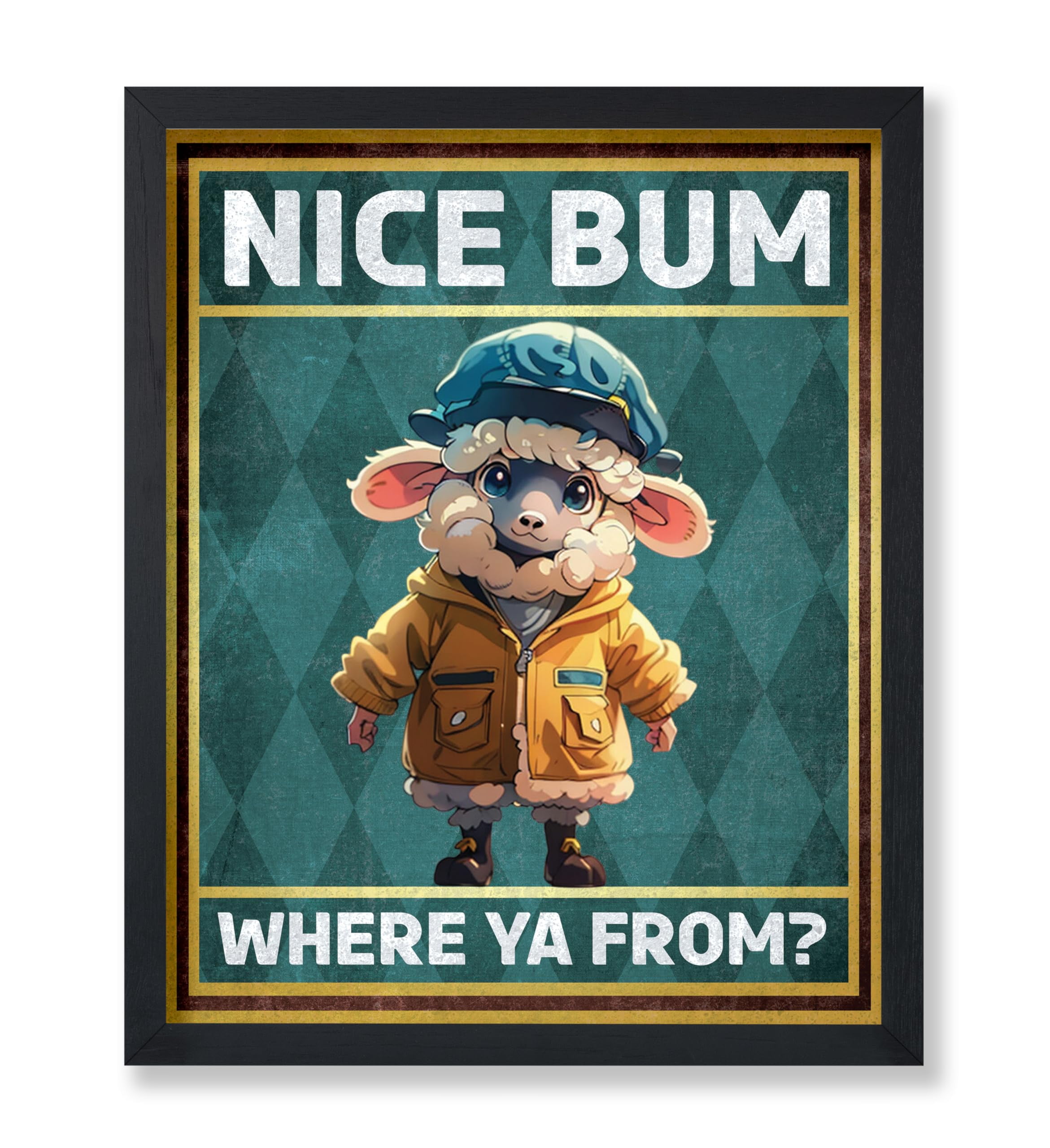 Poster Master Nice Bum Where Ya From Poster - Sheep Print - Cute Sheep ...