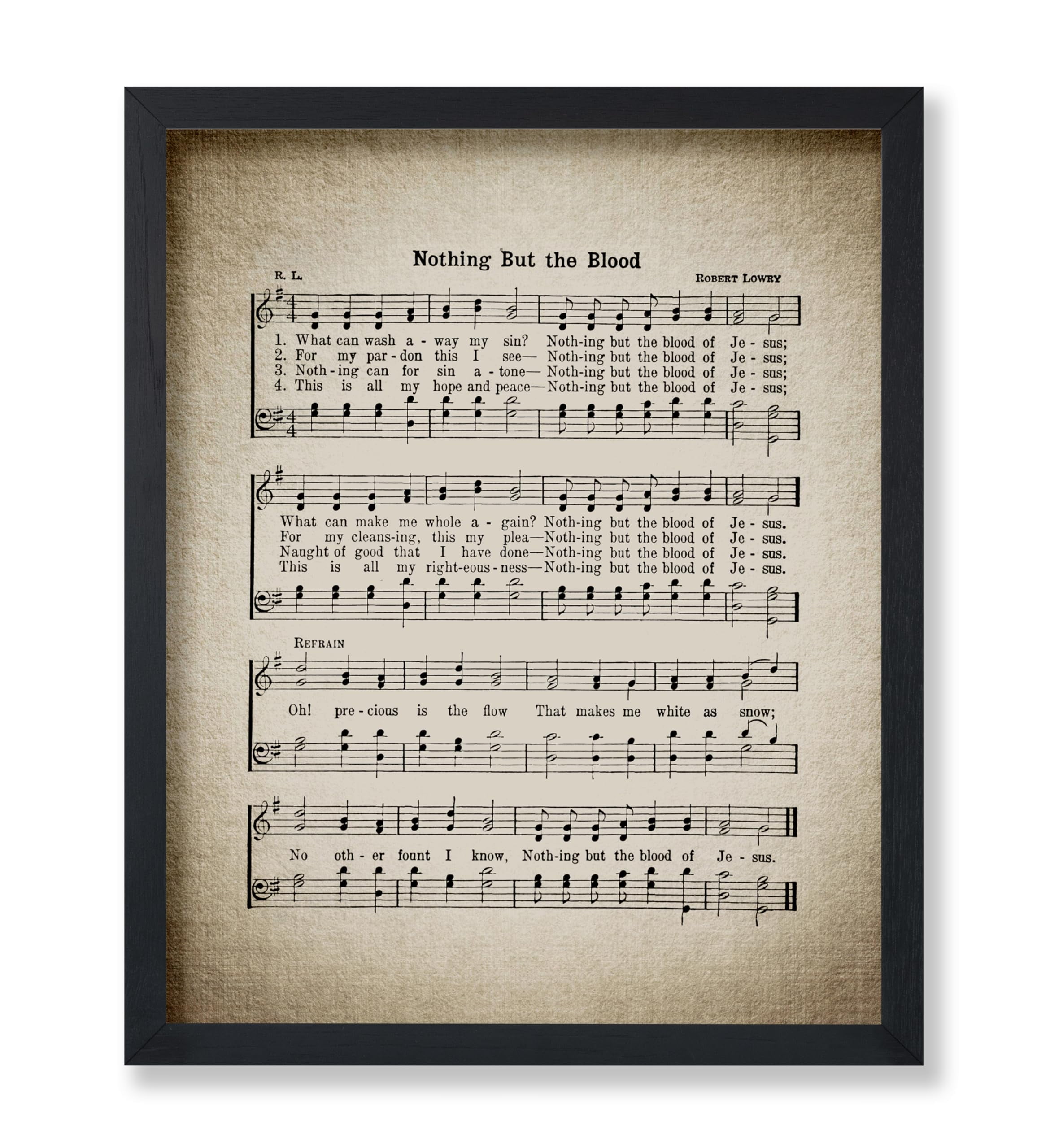 Poster Master Nothing But The Blood Poster - Hymnal Sheet Print - Sheet ...