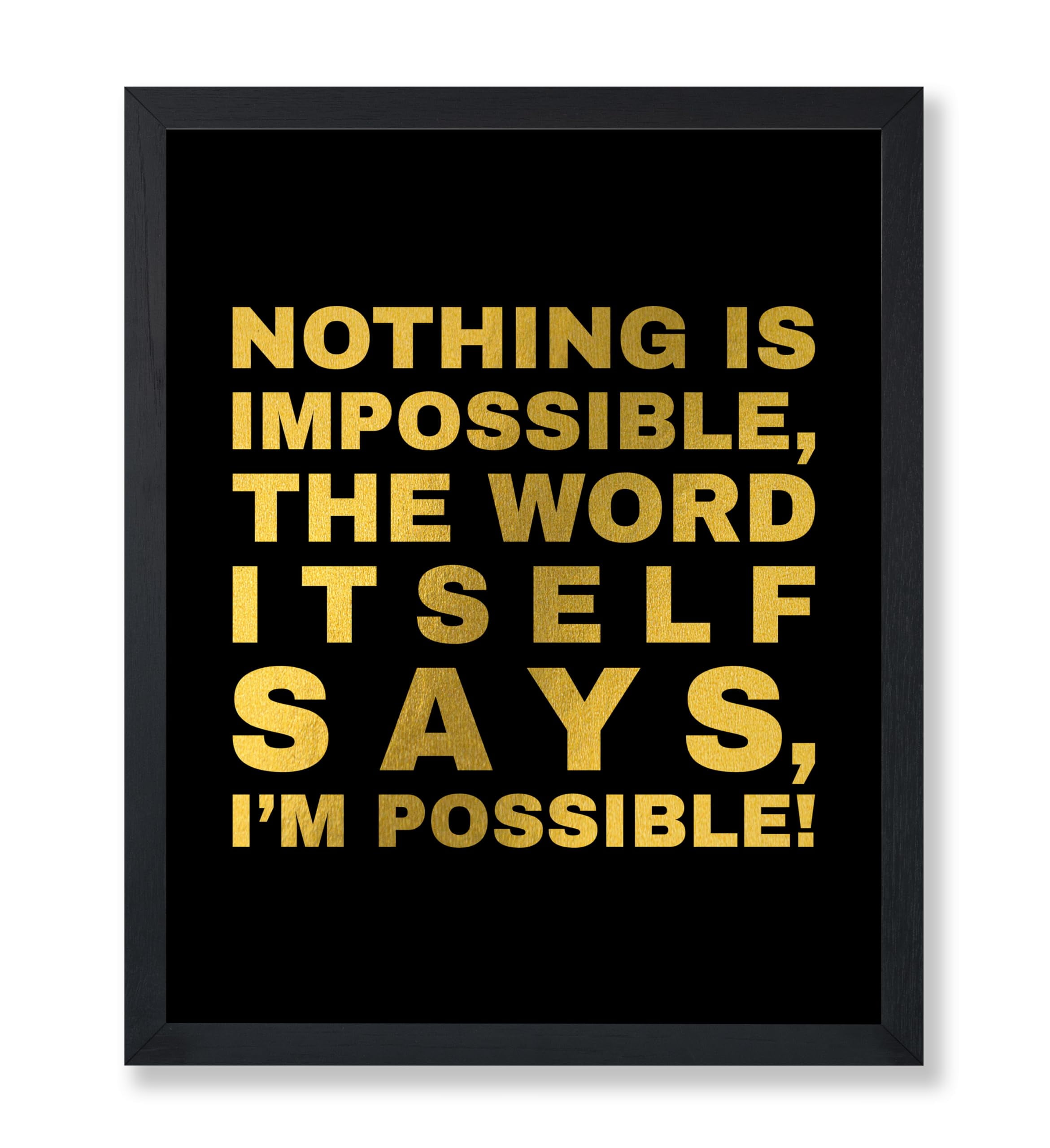 Poster Master Nothing Is Impossible Poster - Gold Motivational Print ...