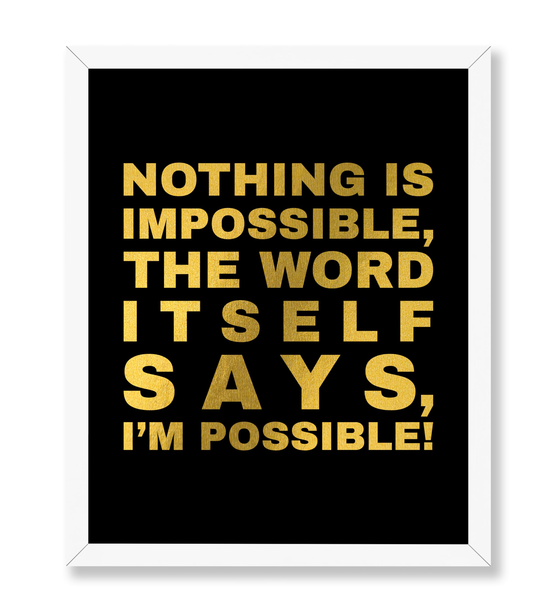 Poster Master Nothing Is Impossible Poster - Gold Motivational Print ...