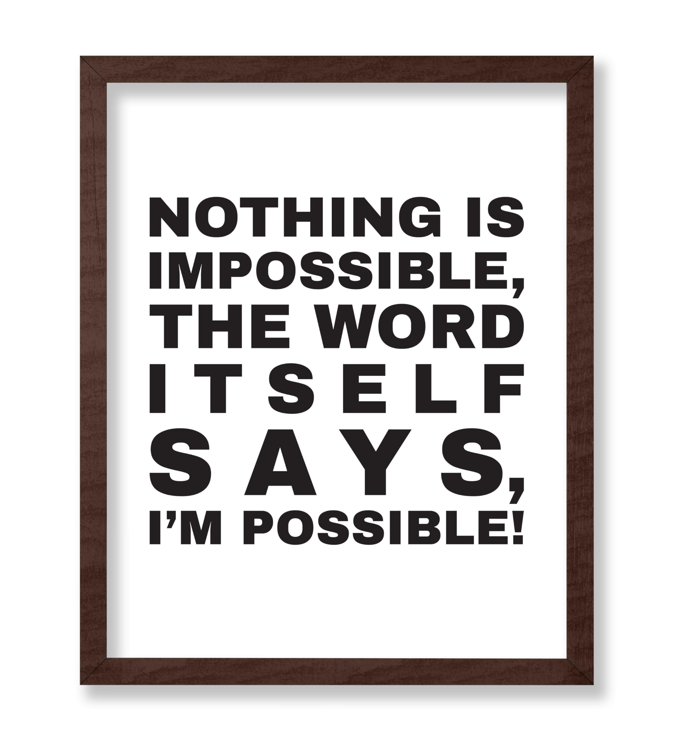 Poster Master Nothing Is Impossible Poster - White Motivational Print ...