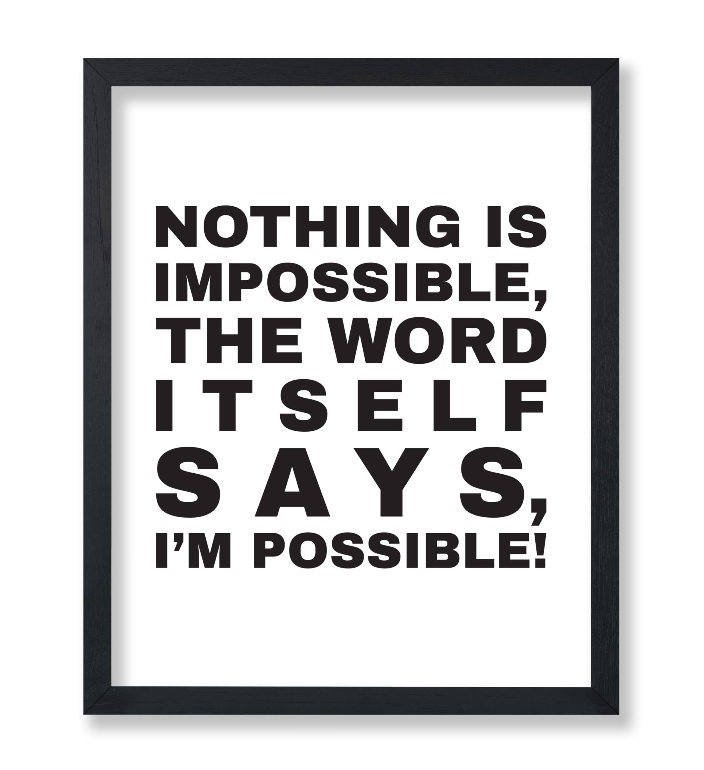 Poster Master Nothing Is Impossible Poster - White Motivational Print ...