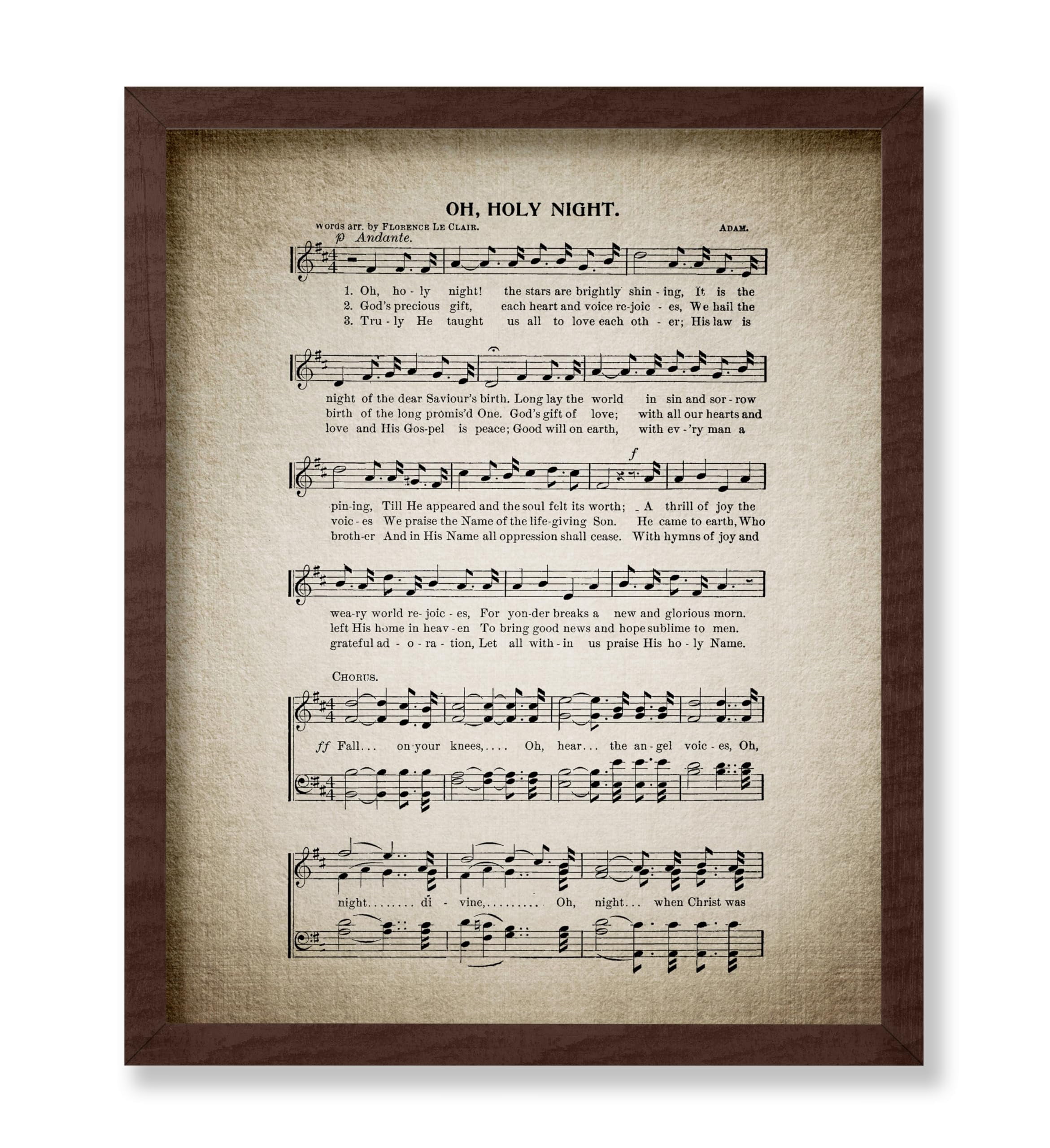 Poster Master Oh Holy Night Poster - Christmas Song Sheet Print - Sheet ...