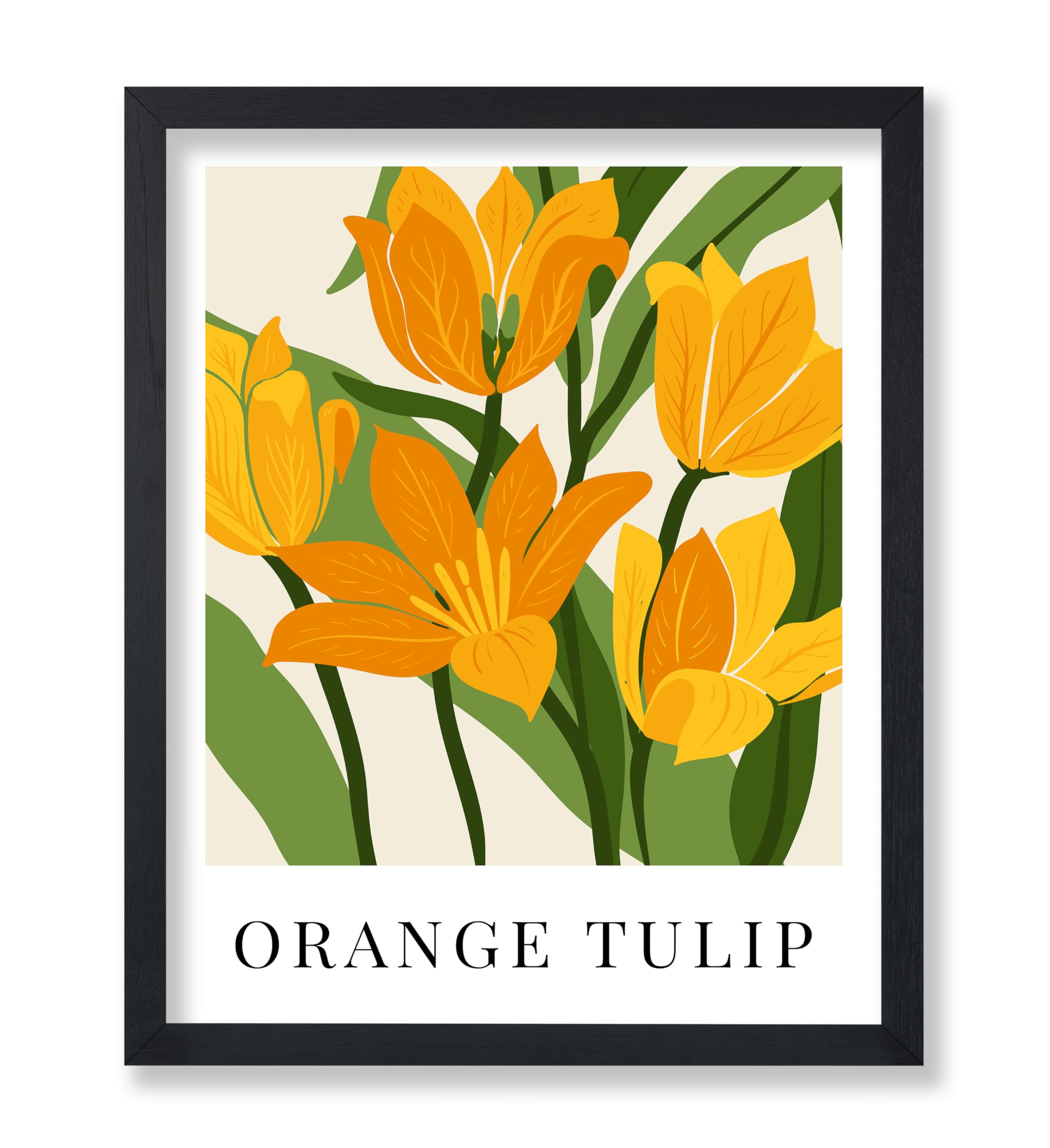 Poster Master Orange Tulip Poster - Retro Flower Print - Trendy Art ...