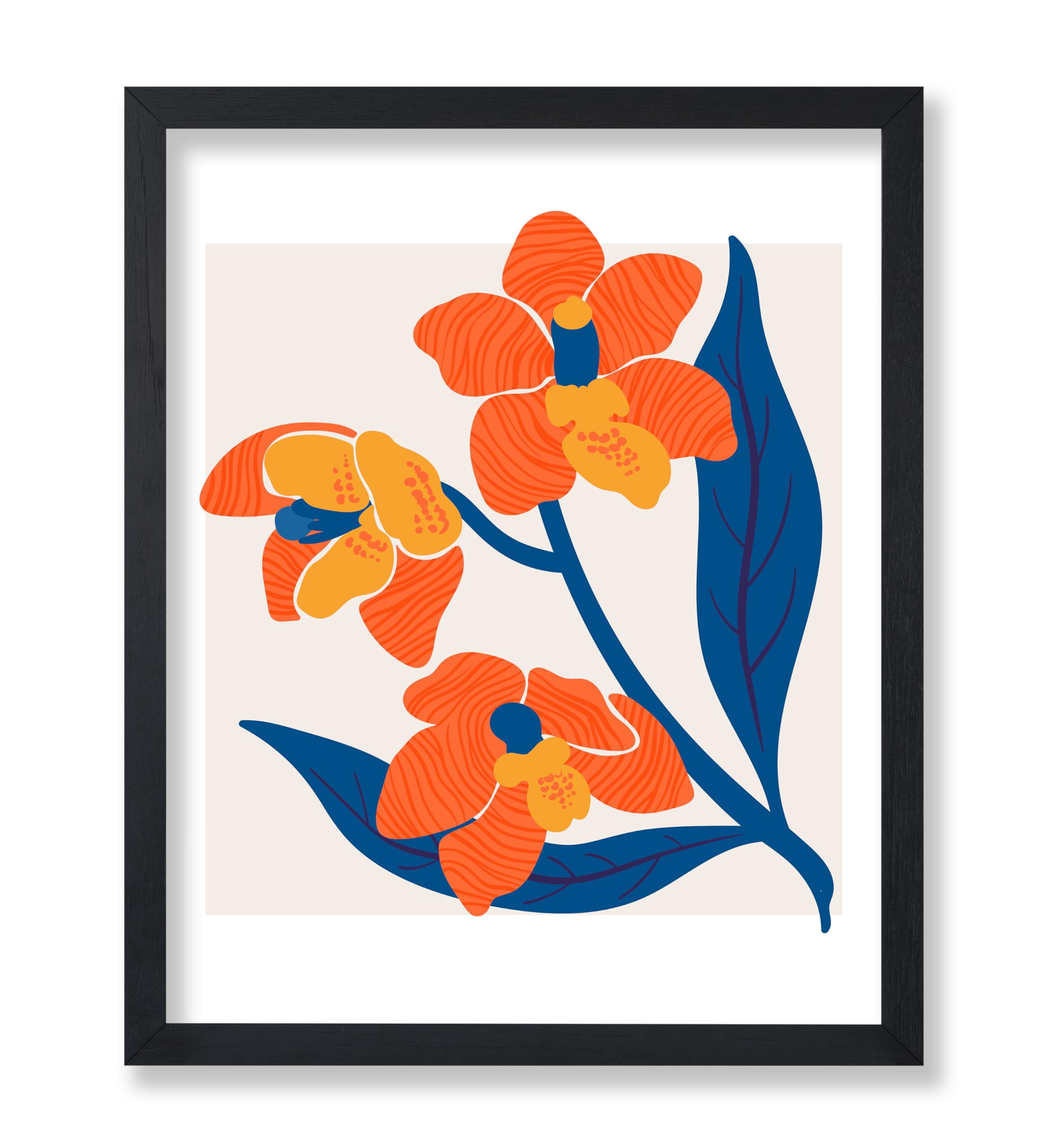 Poster Master Orange Wildflower Poster - Retro Flower Print - Trendy ...