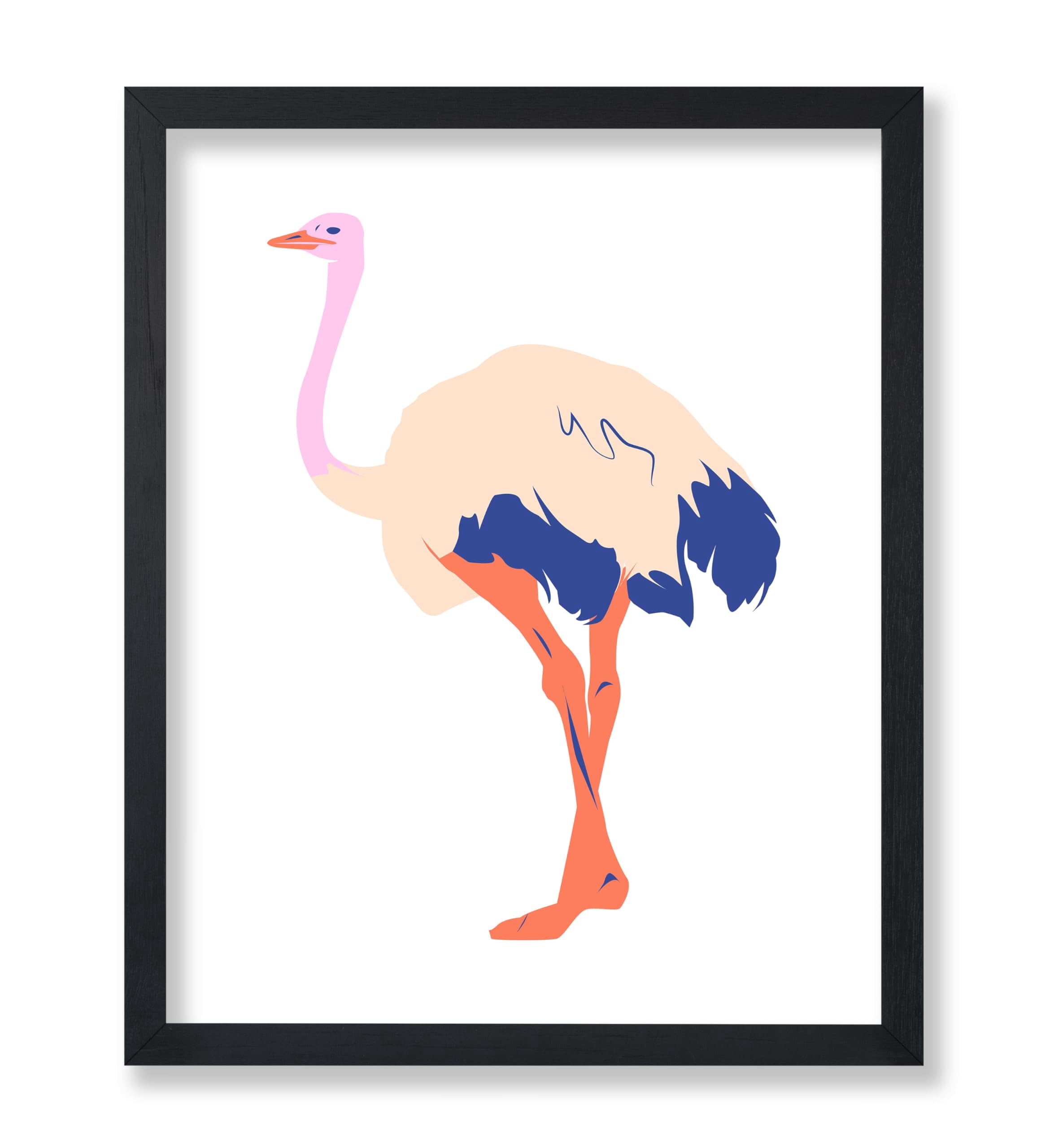 Poster Master Ostrich Poster - Retro Portrait Print - Animal Lover Art ...